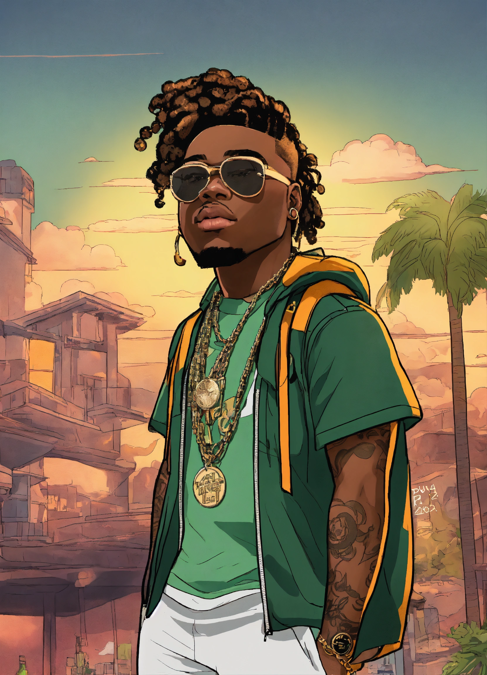 Lexica - Gunna the rapper 2023 look in cartoon