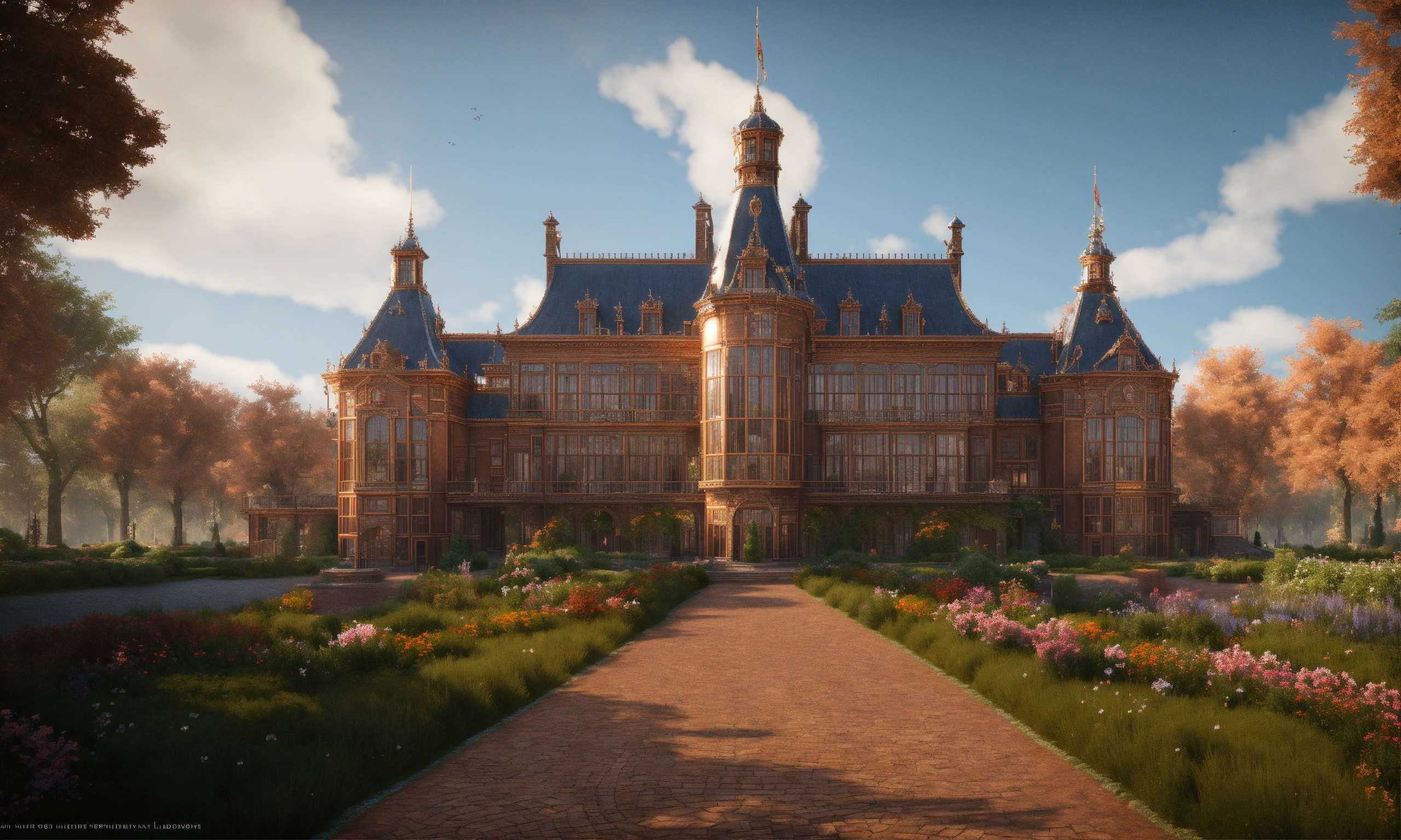 Lexica - Full image of a massive copper palace, dutch architecture, on ...