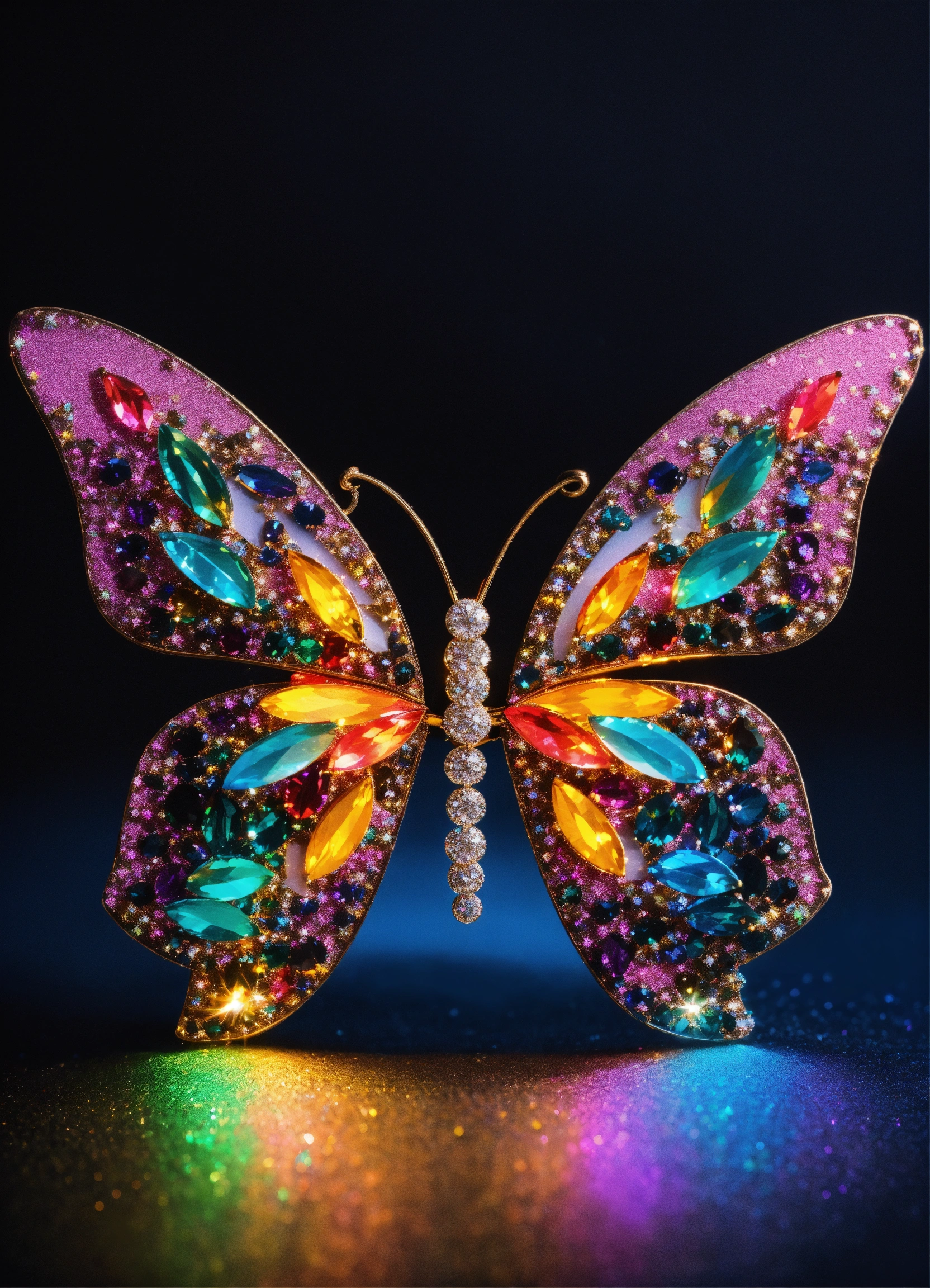 Lexica - Modern art, neon color butterfly with glitter effect and a lot ...