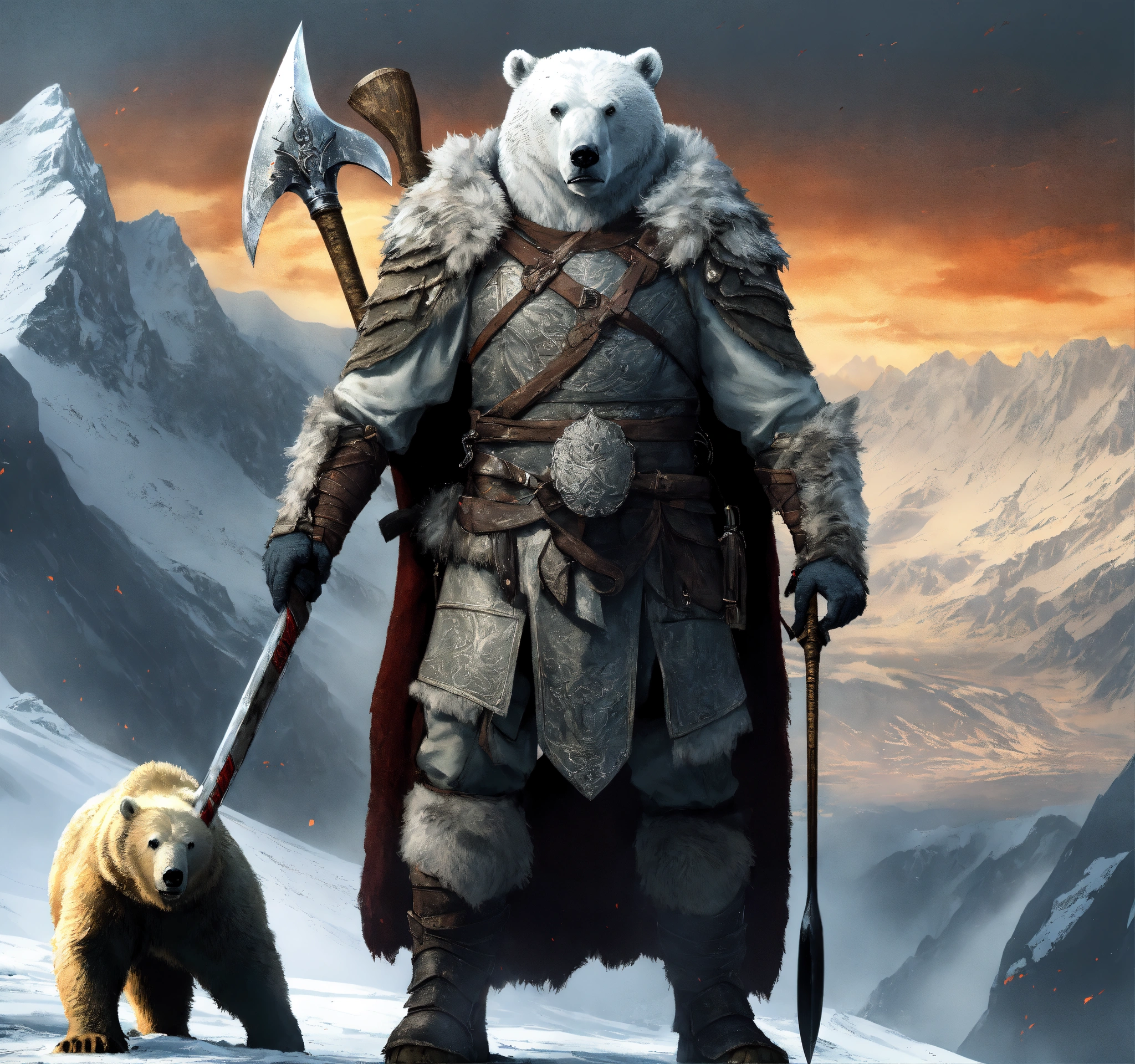 Lexica - Fantasy setting, a sinister-looking Human Lord, wearing bear ...