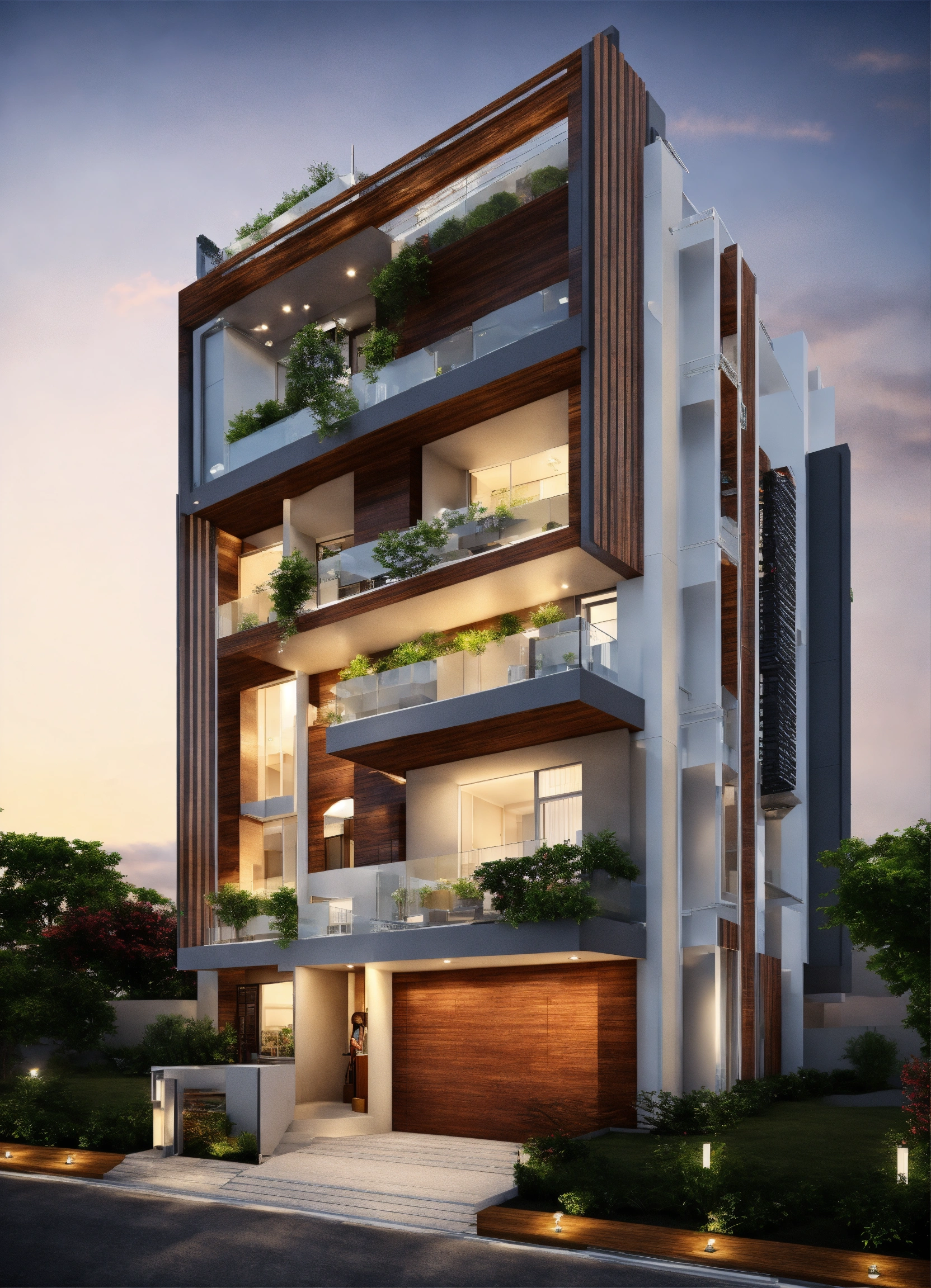 Lexica - Create 40 floor apartment exterior elevation in altra modern ...