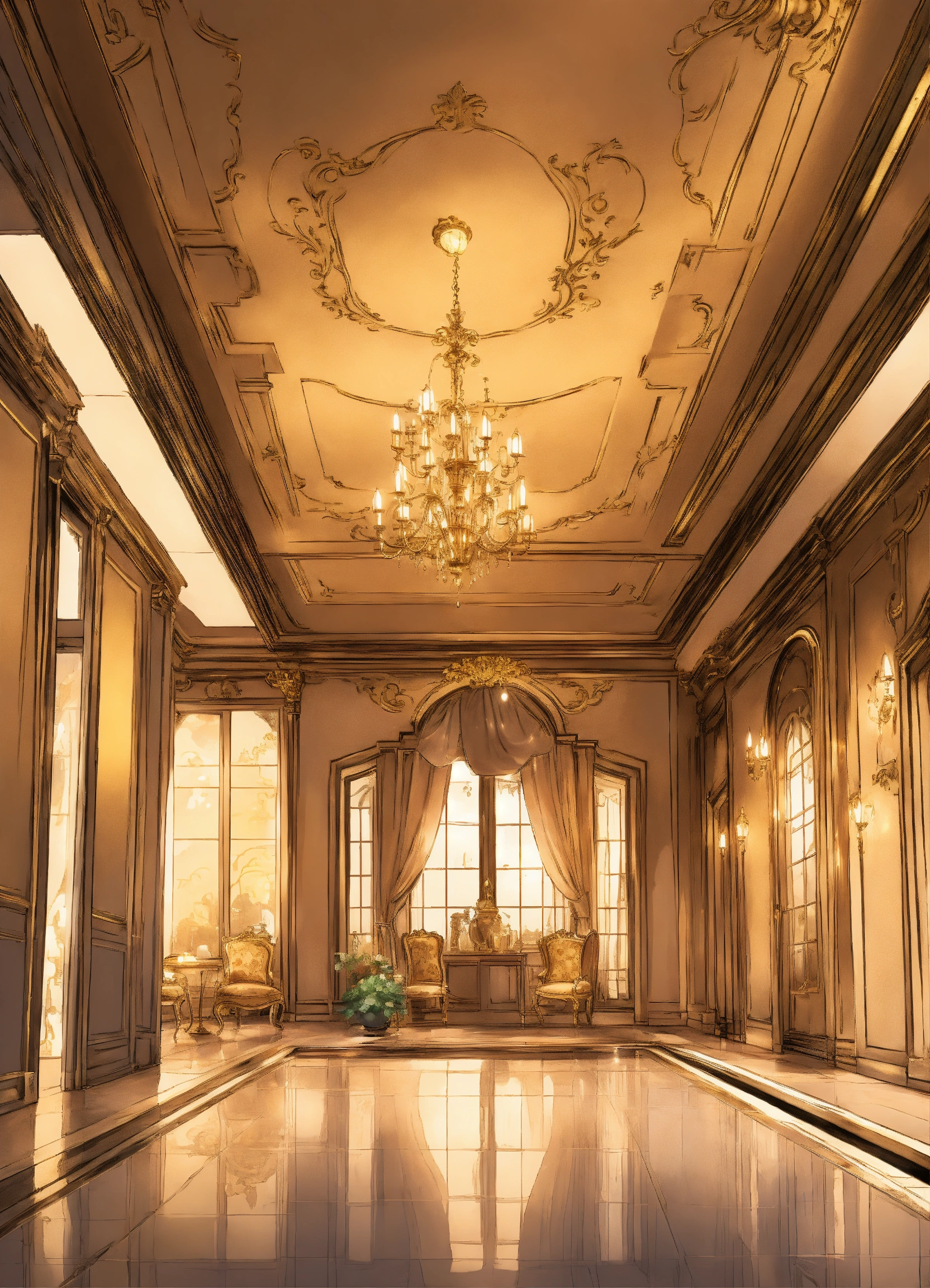 Lexica - Interior de una mansion lujosa, materiales platino, color ...