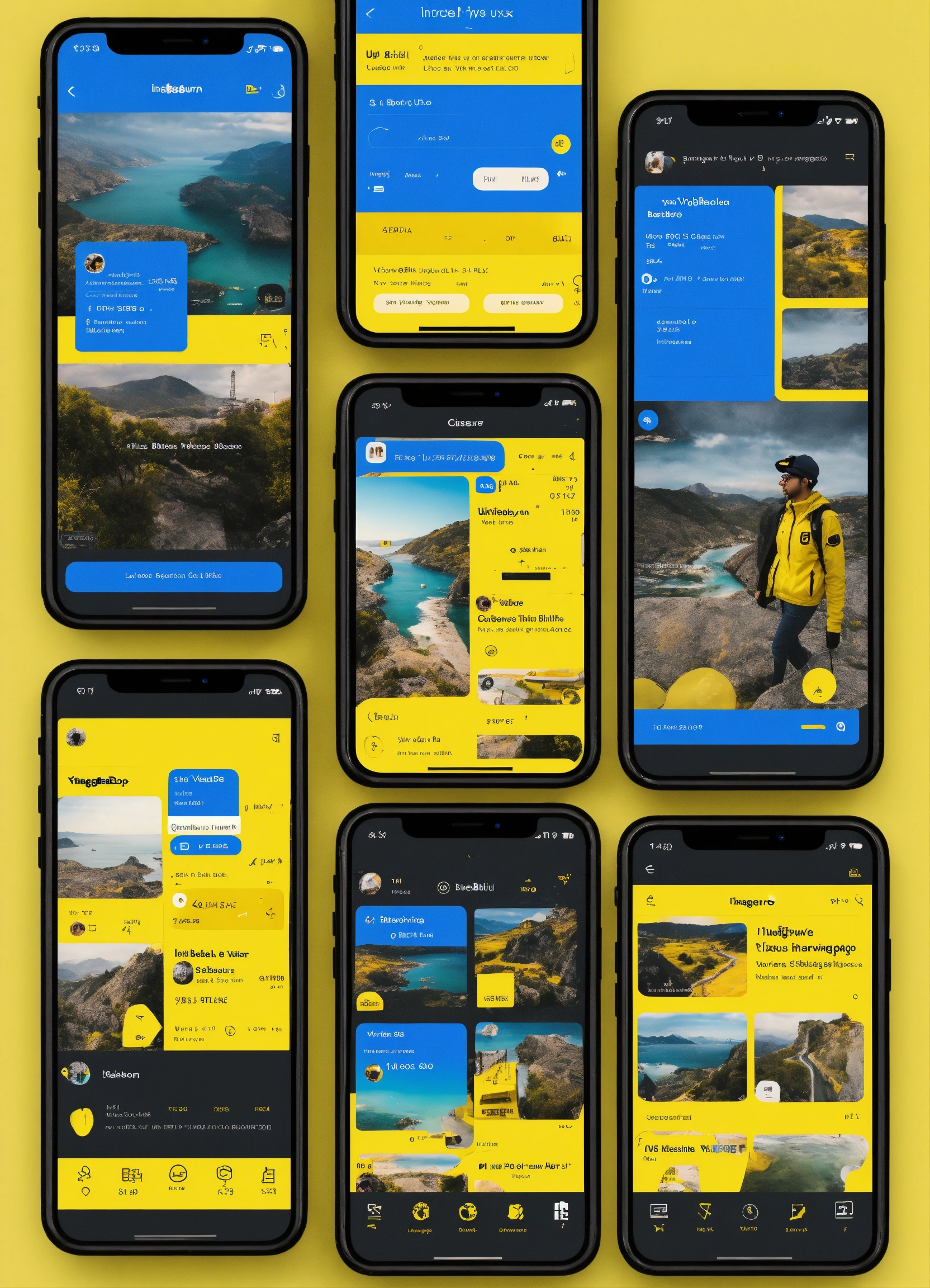 Lexica - Instagram ux/ui blue yellow black