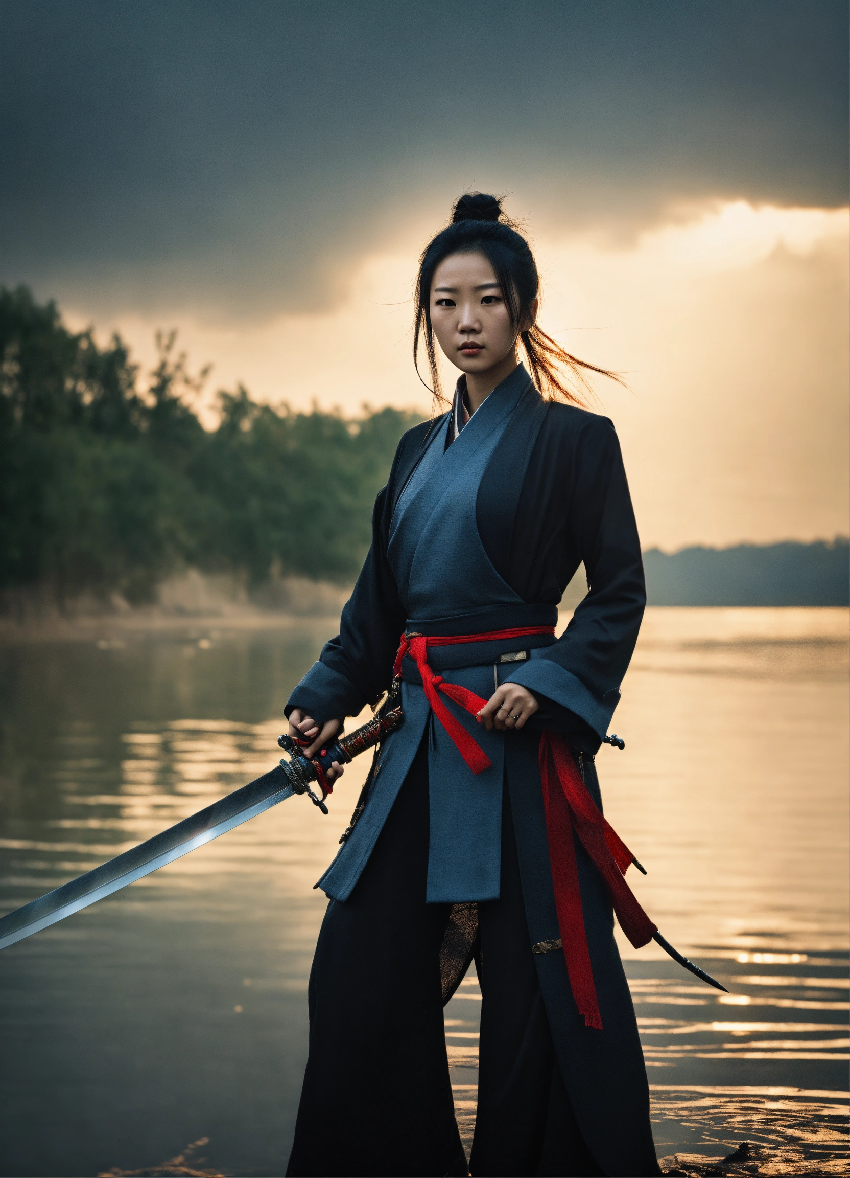 Lexica - Modern chinese female assassin with sword, long-distance mood ...