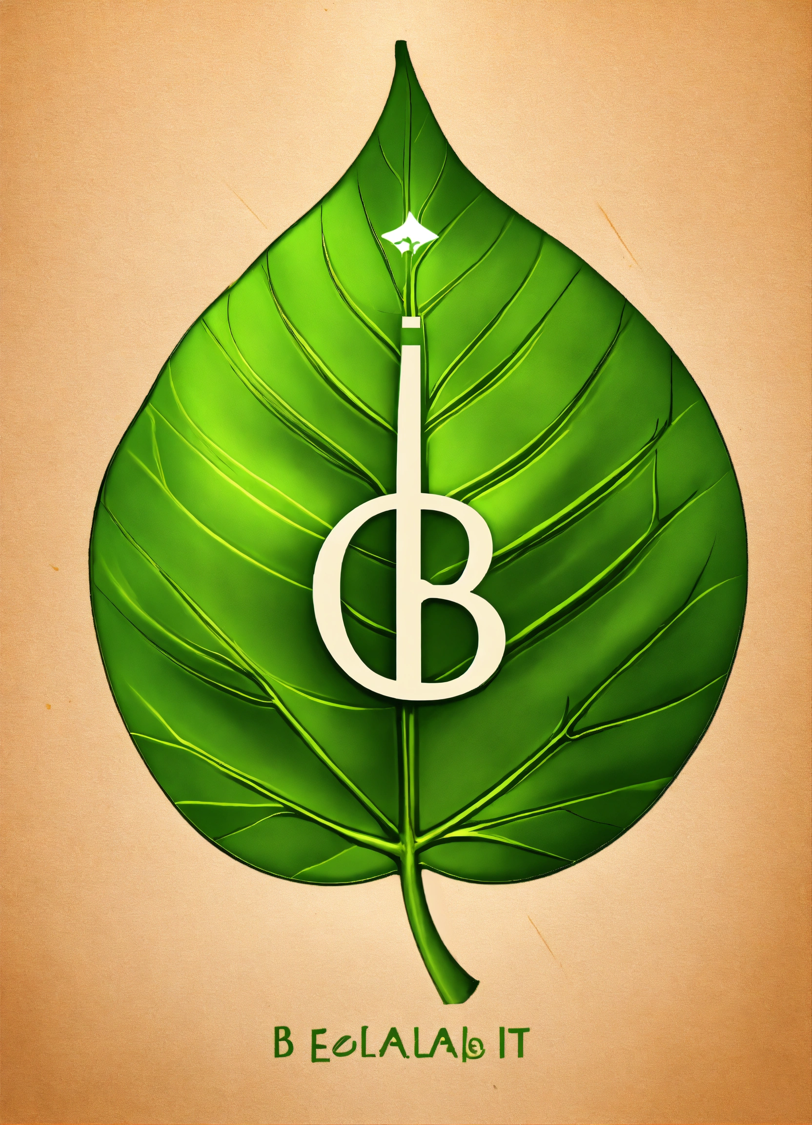 Lexica - Leaf logo with letter B transparent background small "Be-Leaf It!"