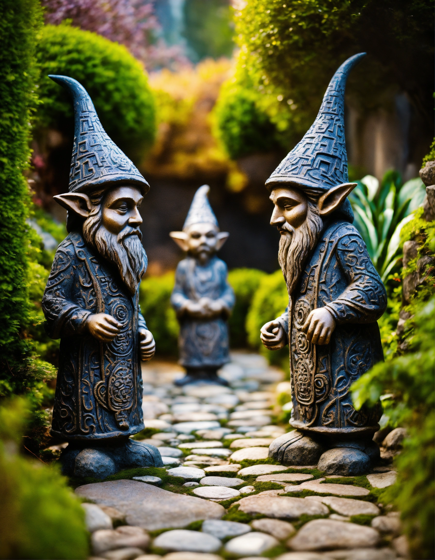 Lexica - An ancient spiritual hooded male and female gnomes stone ...