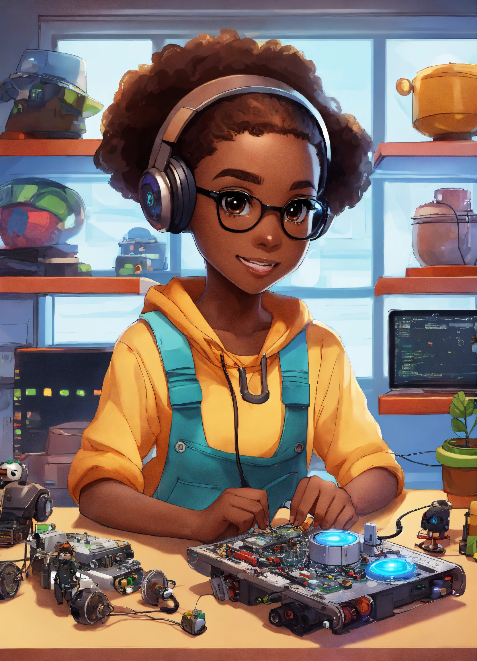 Lexica - Make me Cartoon little African American dark skinned black ...