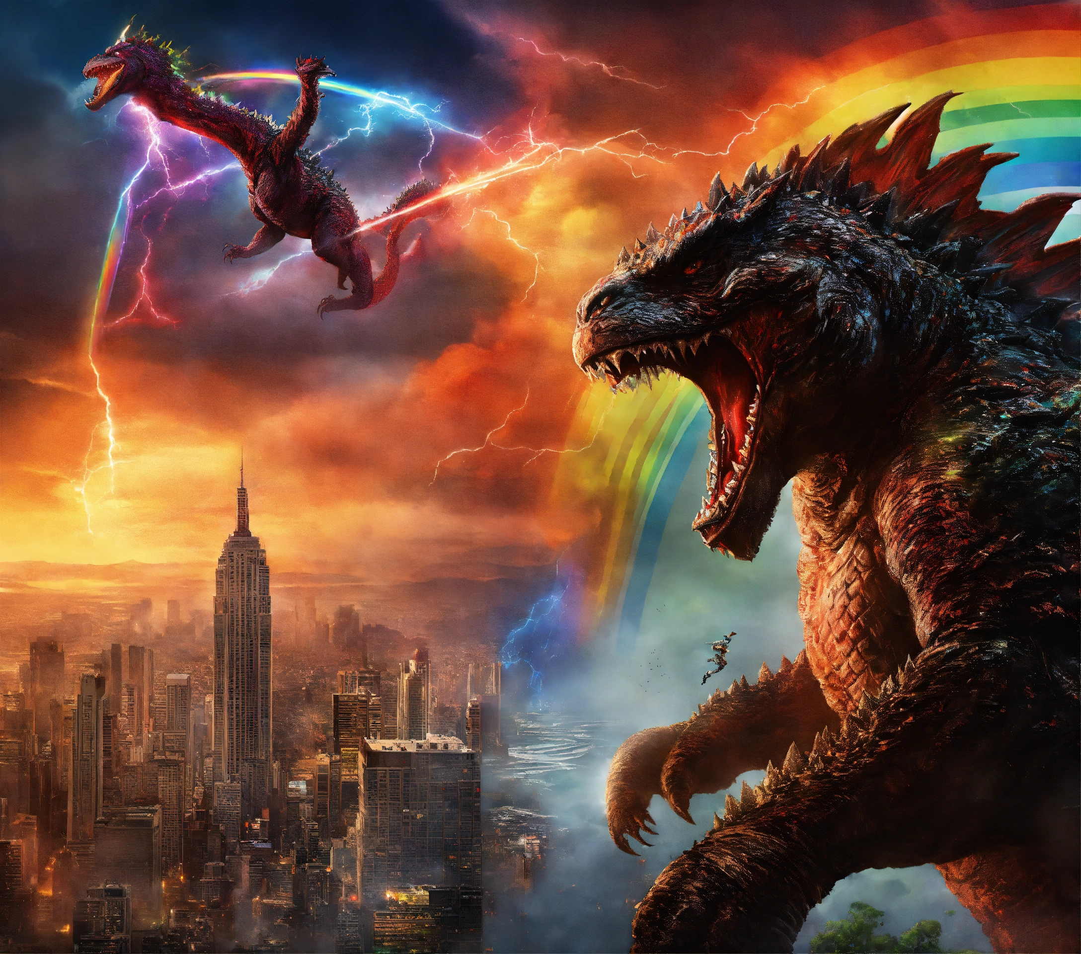 Lexica - Nightmare on elm st Godzilla vs Kong god claws rainbow thunder