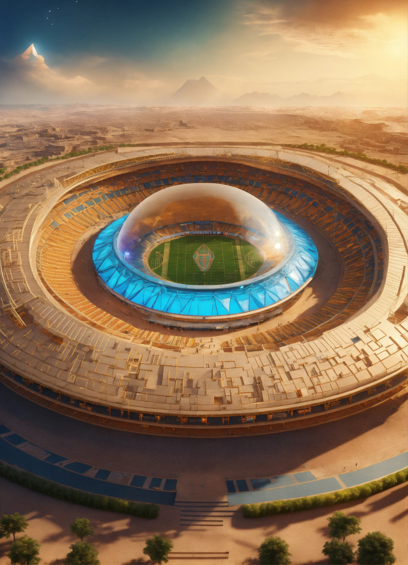 Lexica - A stadium in the shape of a pharaonic eye 3D photoshop design ...
