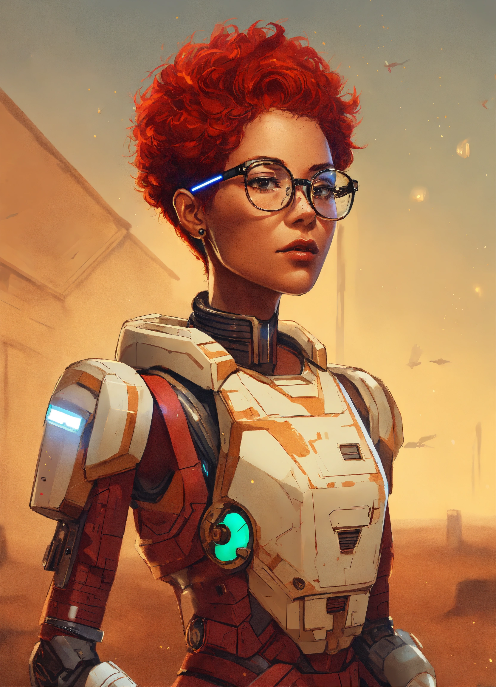 Lexica - A star wars style android robot inspired in a red haired ...
