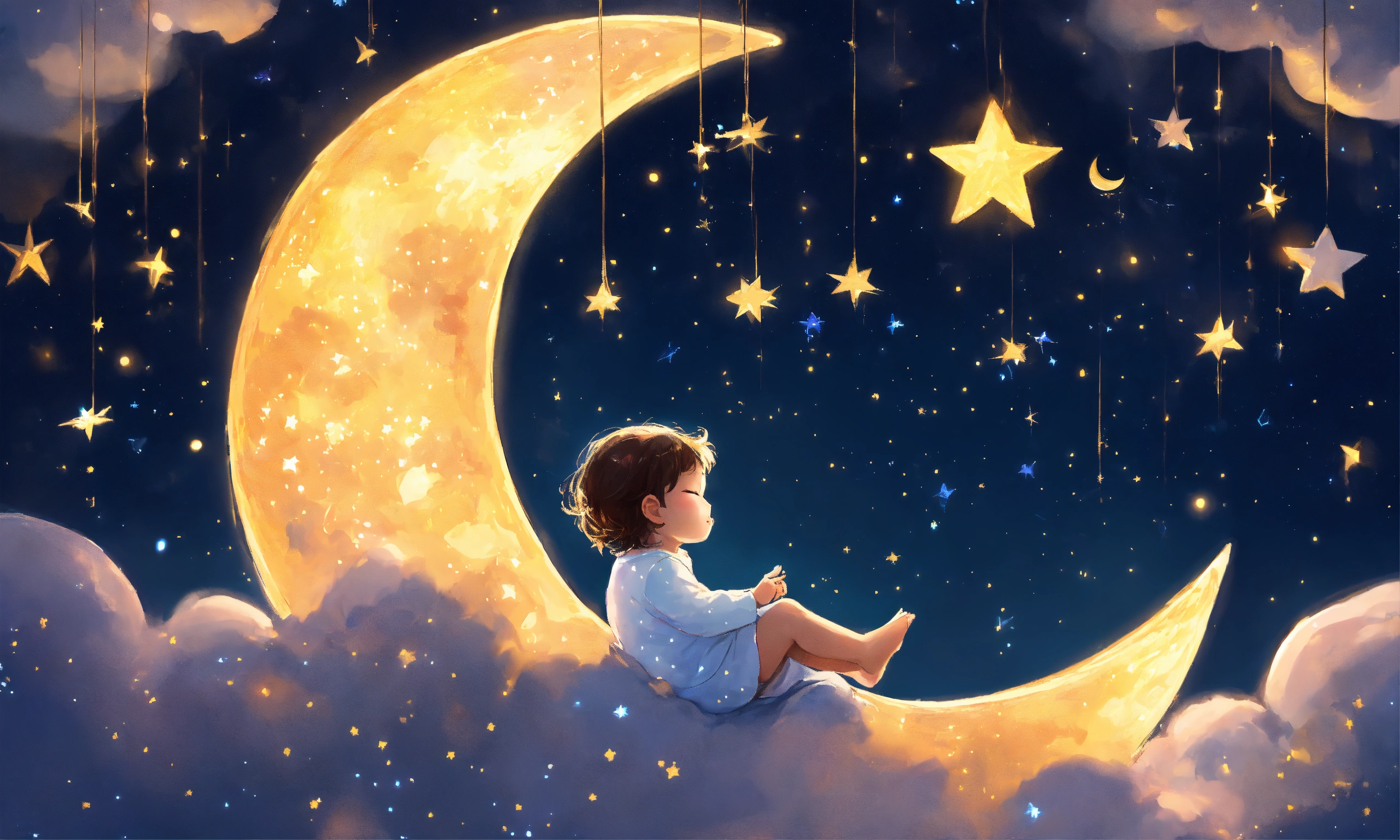 Lexica - "Generate an image of small toddler peacefully sleeping on a ...