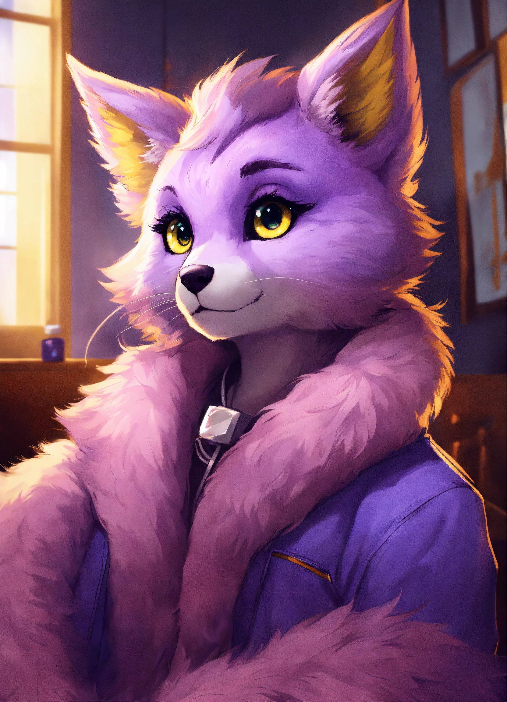 Lexica - A furry with lavender and yellow fur digital art cute anime ...