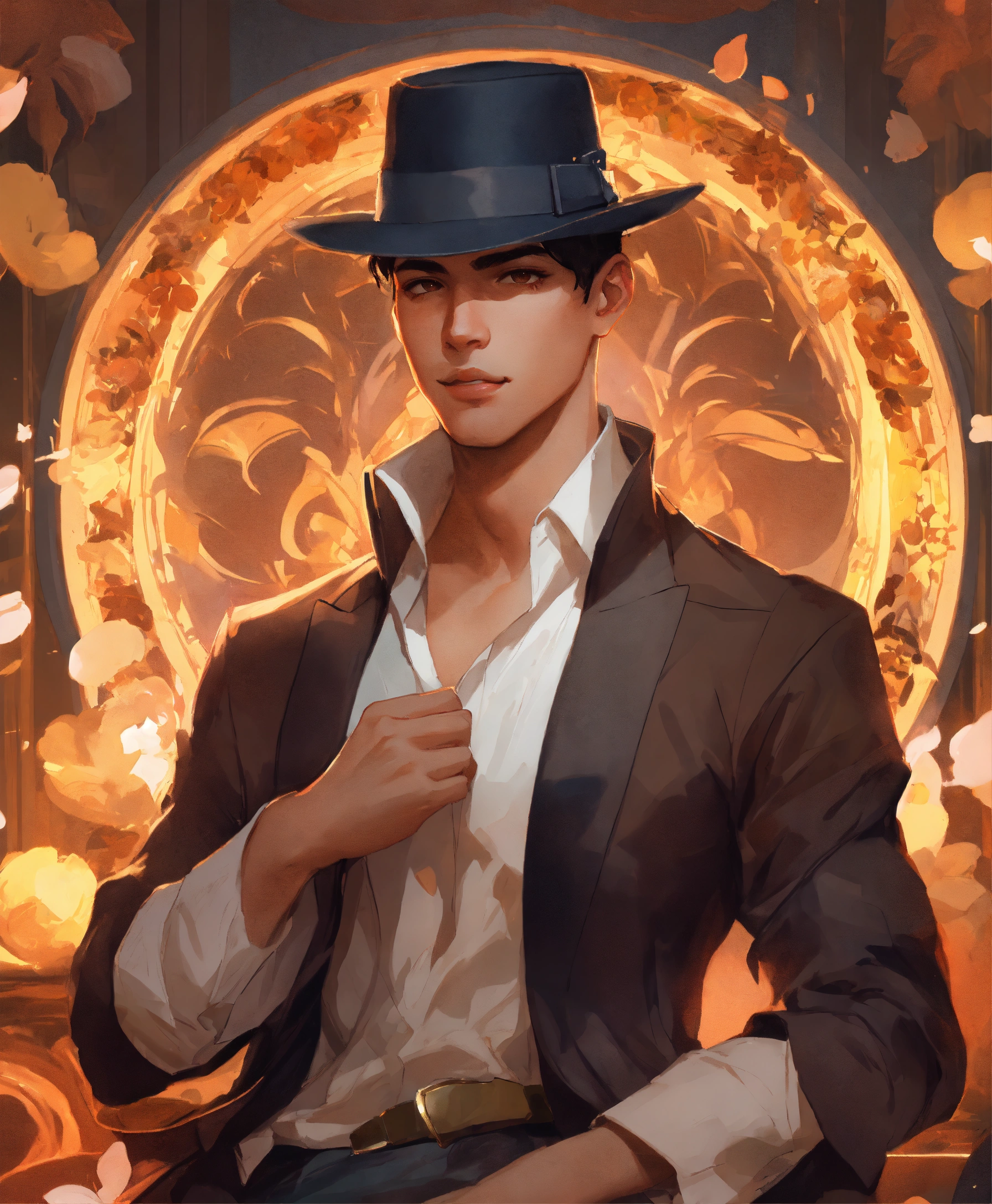 Lexica - Male young cheater scammer with hat applauding with smug face ...