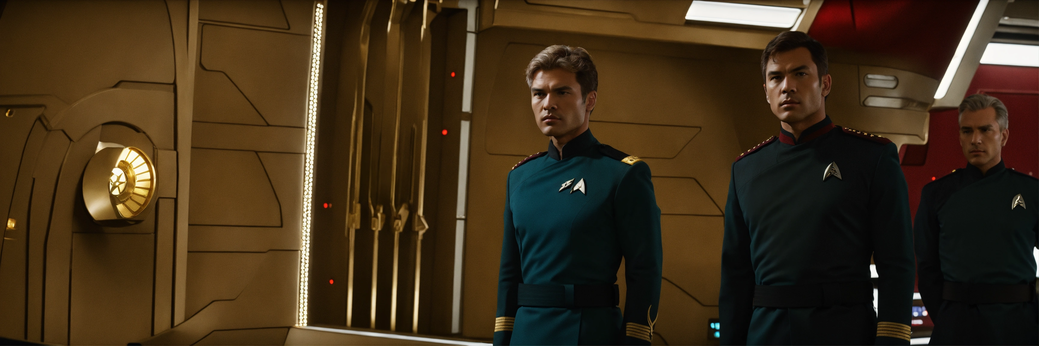 Lexica - Create an image depicting the crew of a Starfleet ship. The ...