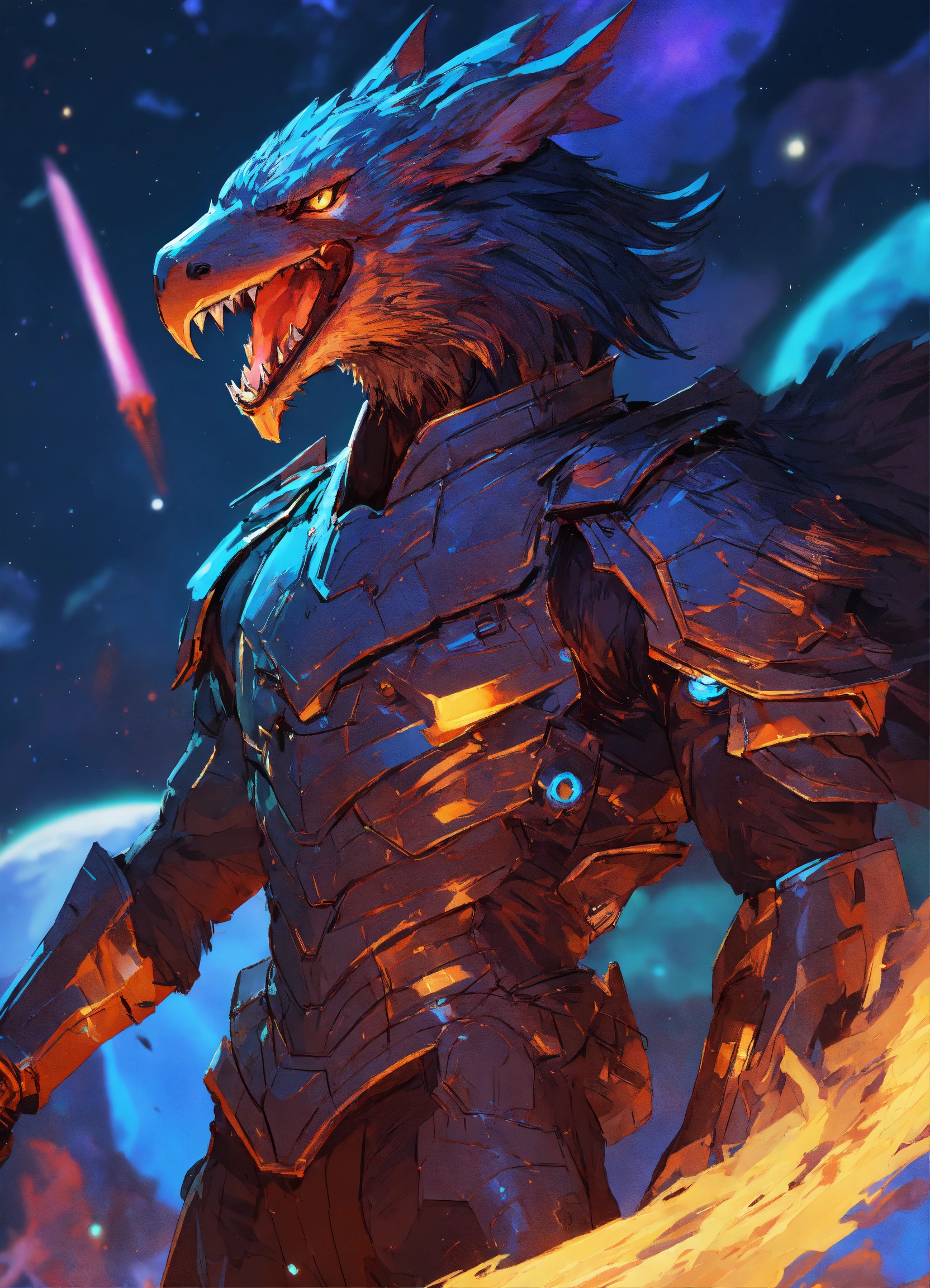 Lexica - Male werewolf raven dragon humanoid in full body photo of a ...