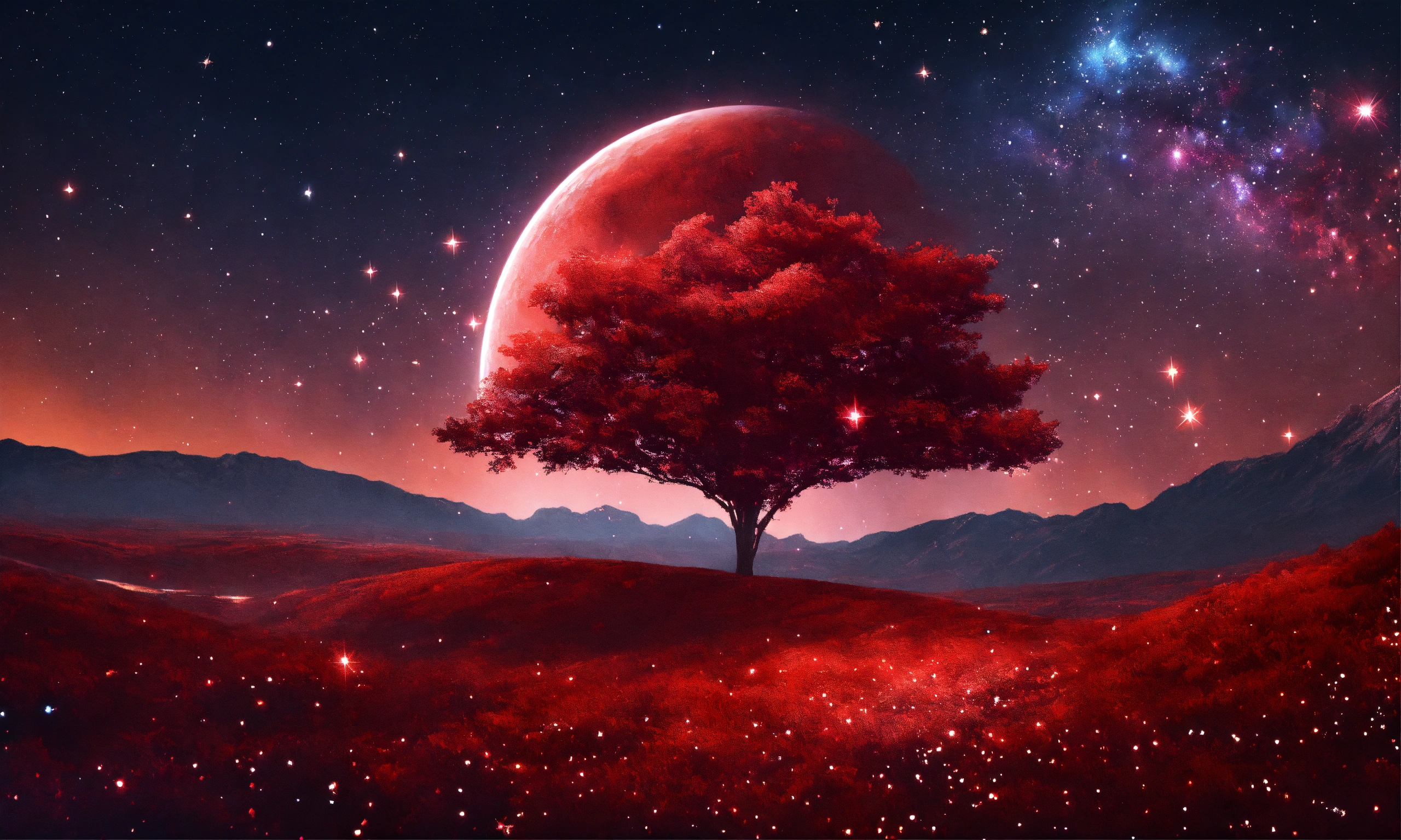 Lexica - Magical land , universe stars, stars big space red stars
