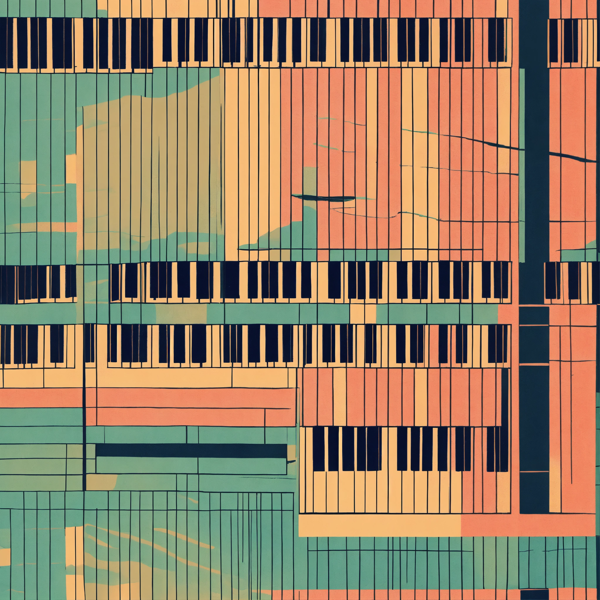 Lexica - Subtle Piano keys pattern, riso design