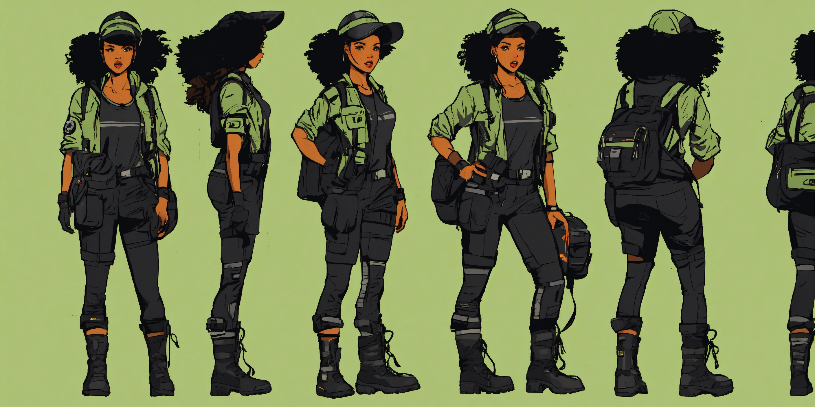 Lexica - Urban Jungle Explorer Black Woman, utilitarian urban explorer ...