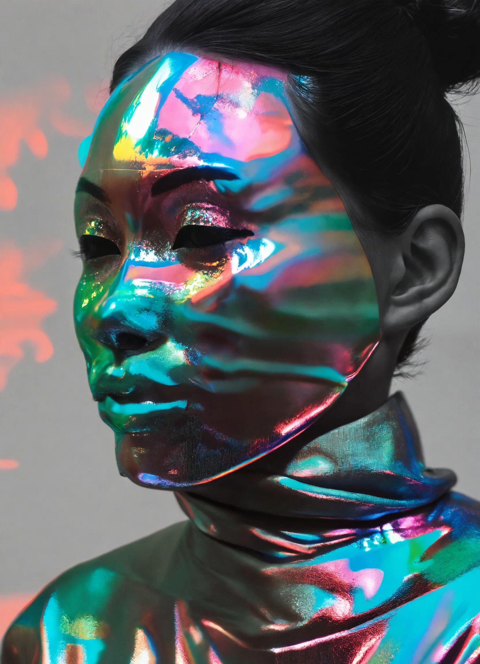 Lexica - The image is a monochrome portrait of an individual with a ...