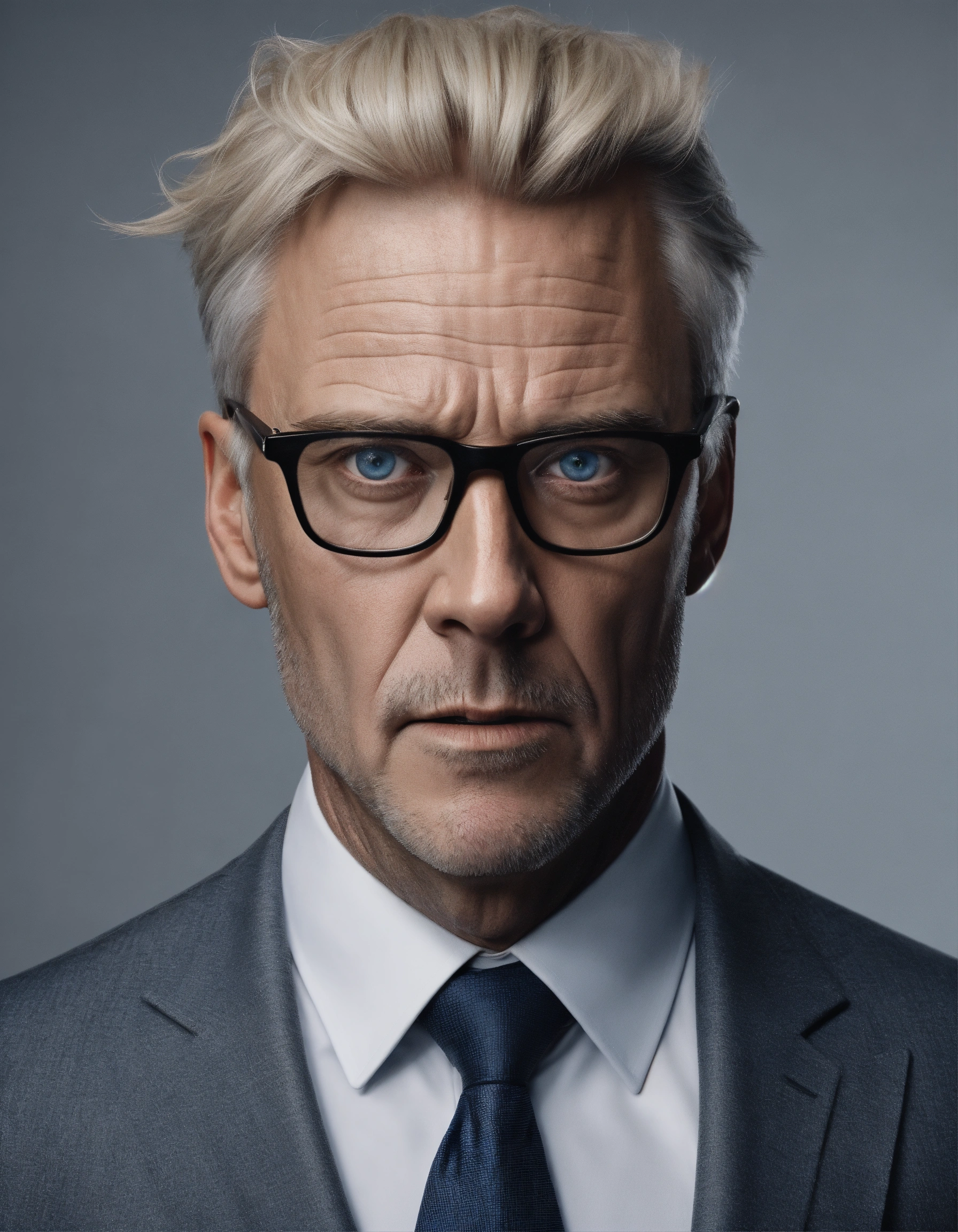 Lexica - A realistic photo of scary 50 years old man with deep blue ...