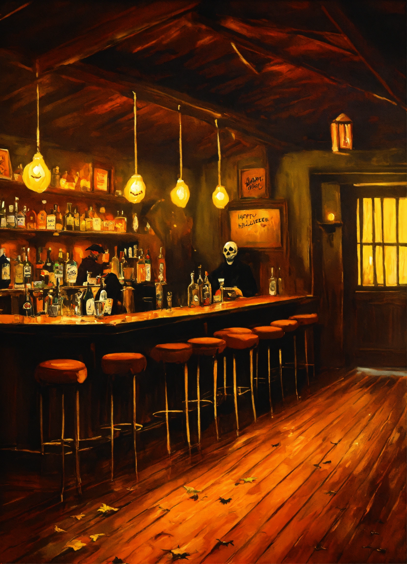 Lexica - Painting of a haunted bar during halloween. creep, spooky ...