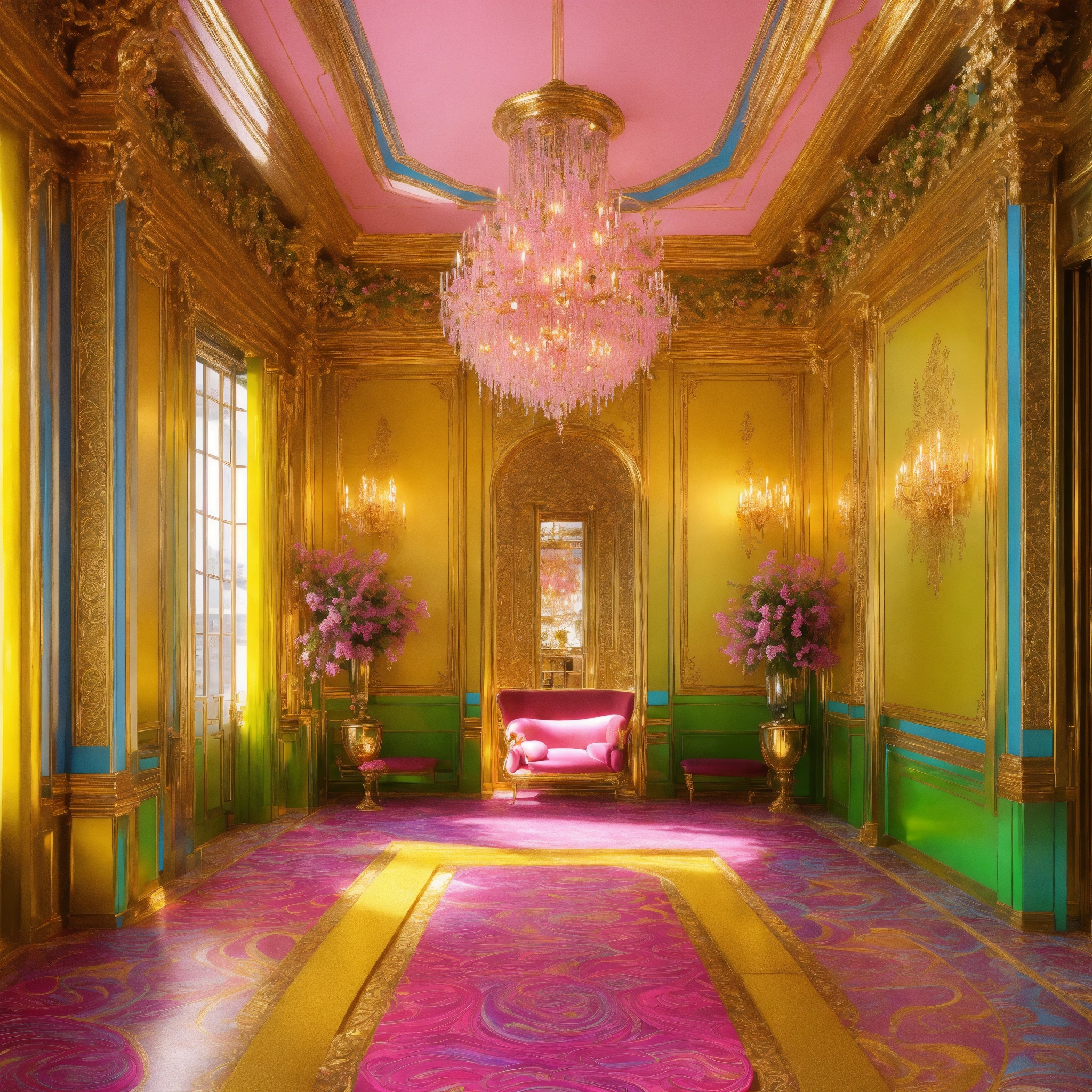 Lexica - Futuristic beautiful French mansion interior glamorous ...