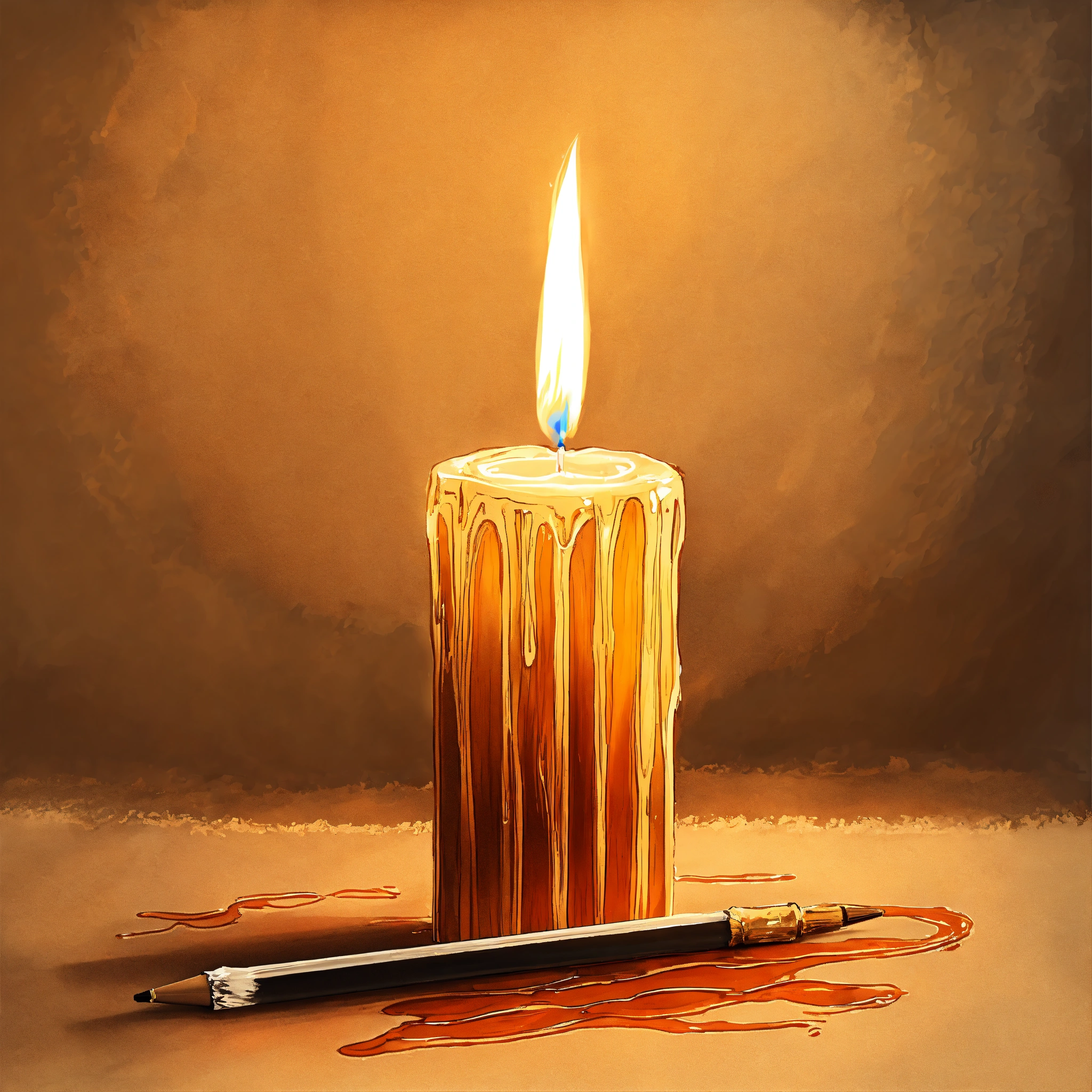 Lexica - Melted wax candle, pencil style drawing