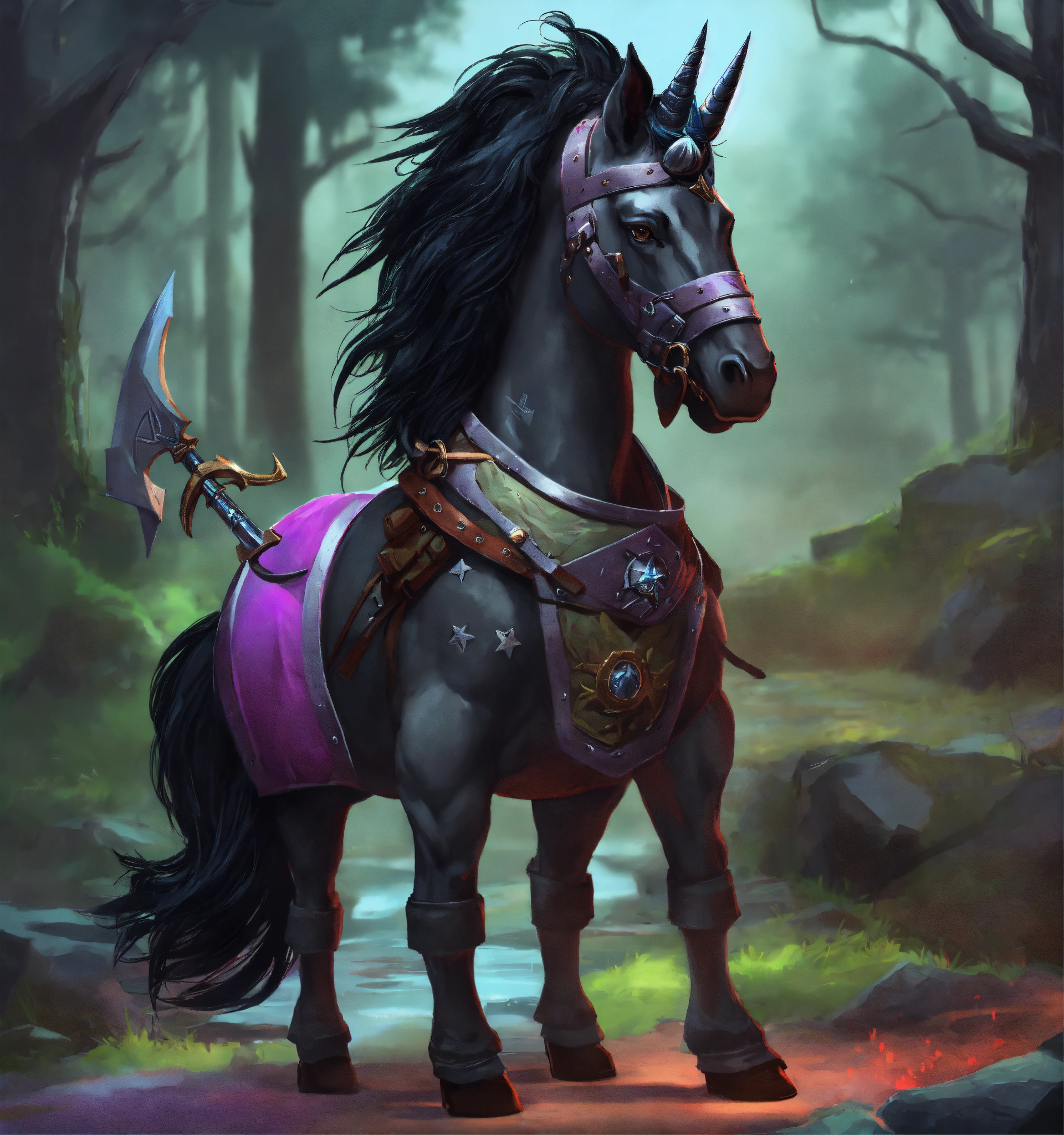 Lexica - Game character cartoonish realistic emo rock evil emo unicorn ...