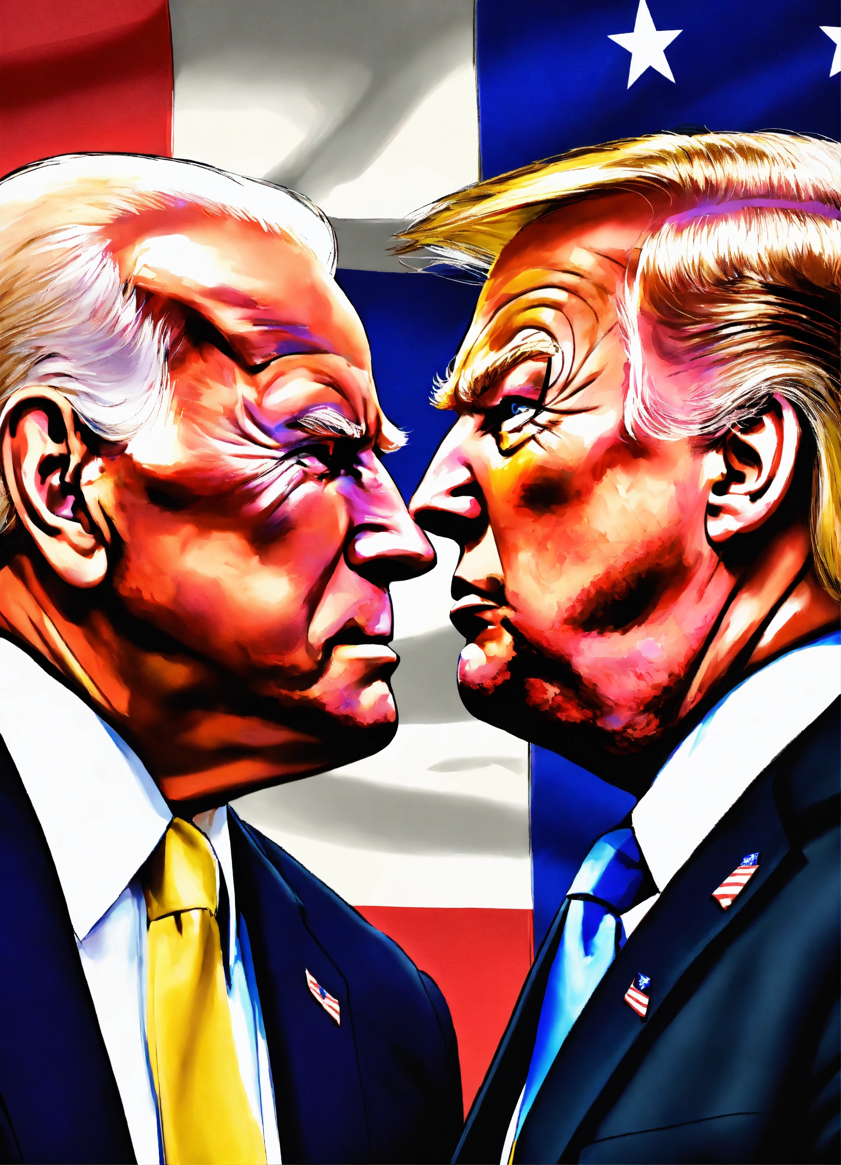 Lexica - Photo realistic shot of Joe Biden and Donald Trump as ...