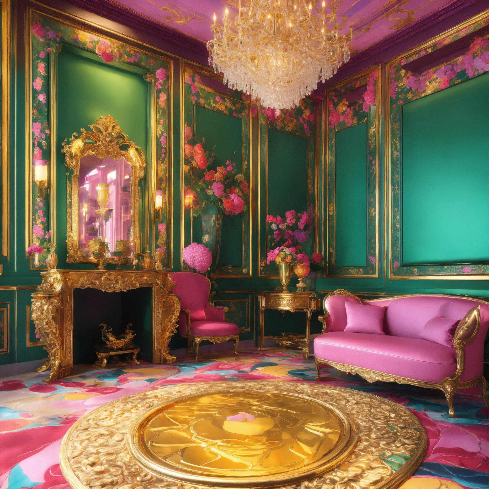 Lexica - Futuristic beautiful French mansion interior living jroom ...