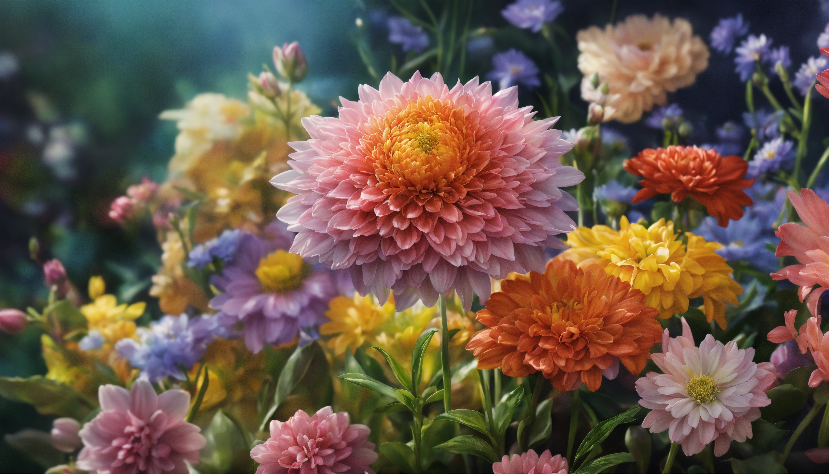 Lexica - Hyper-realistic digital art illustration of flower variety ...