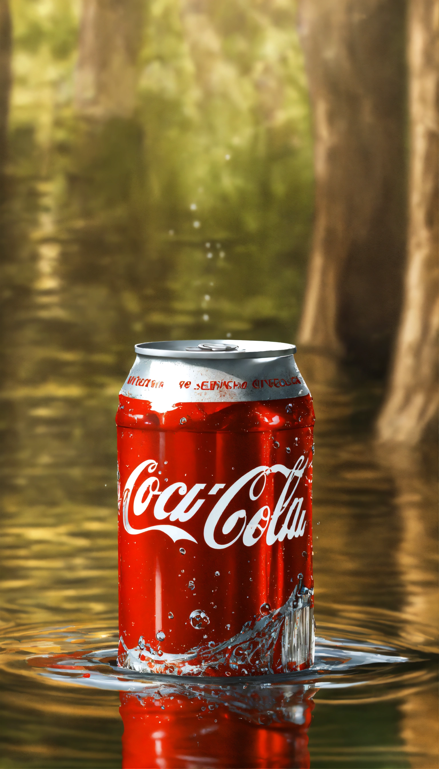 Lexica - Coca-Cola can, water mirror, art,photo realist