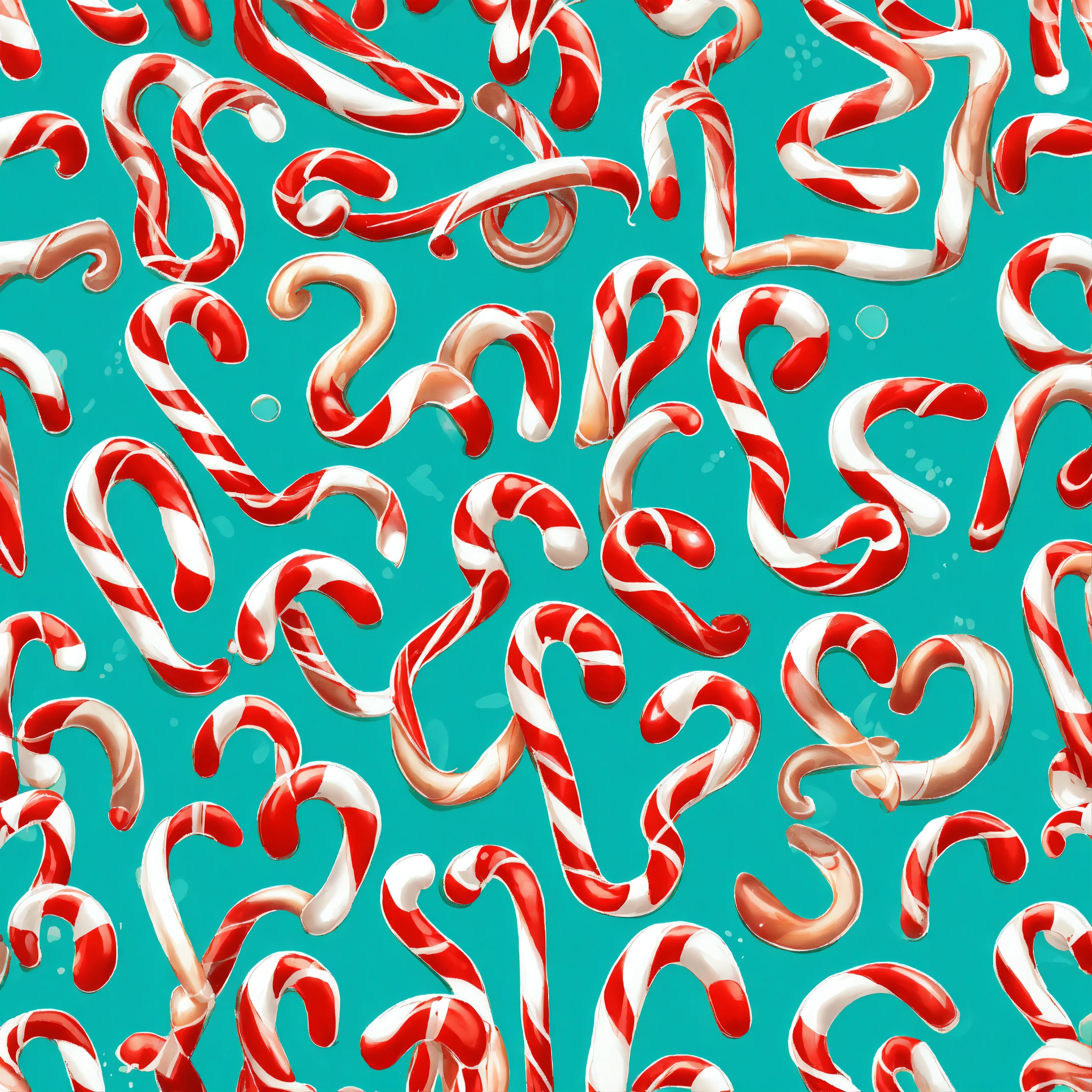 Lexica - Repeating pattern of candy canes scattered on a cartoonish ...