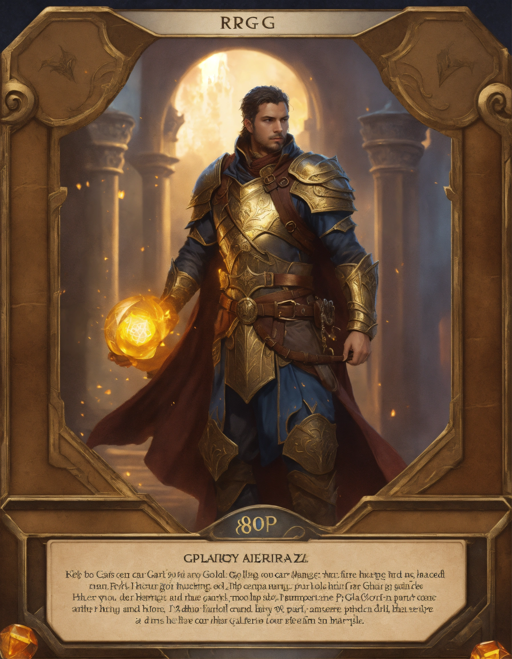 Lexica - RPG card template, fantasy, magic, heroic, gold, jewels, magic ...