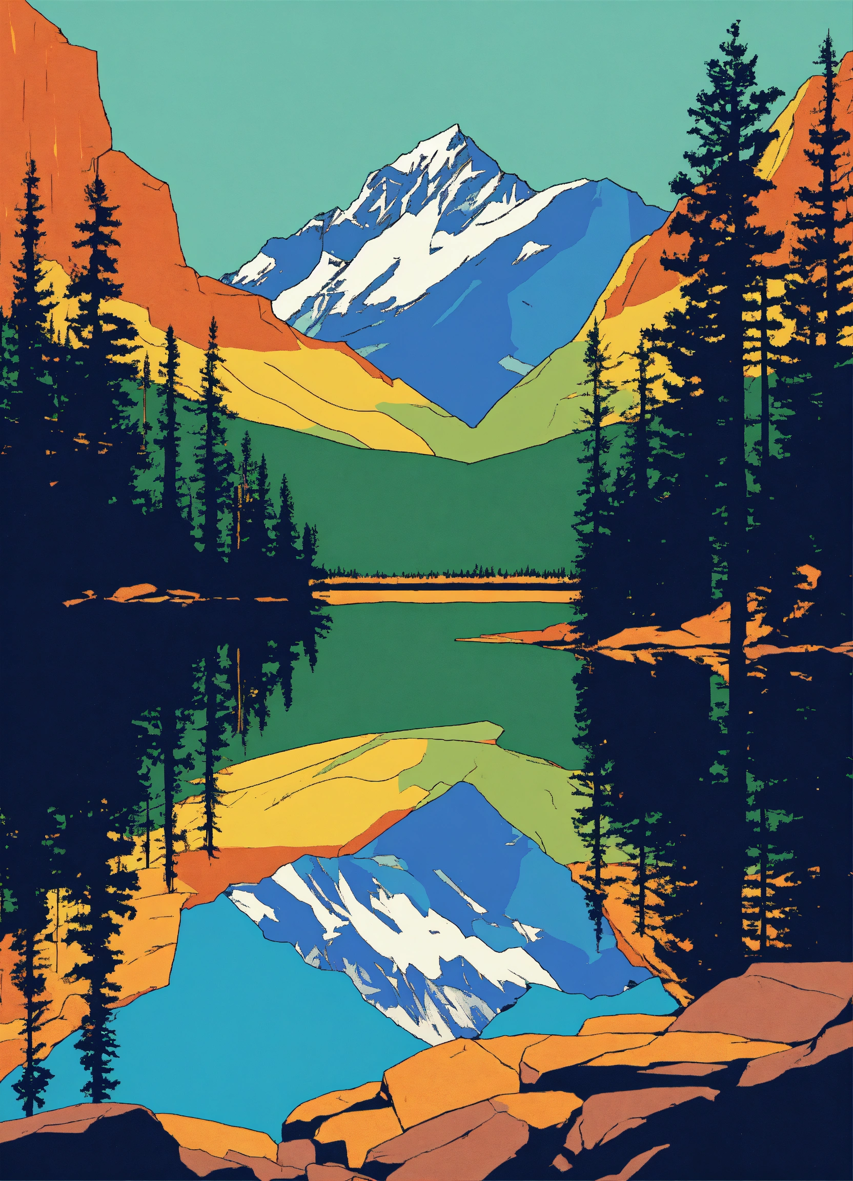 Lexica - Rocky mountain minimalism pop art