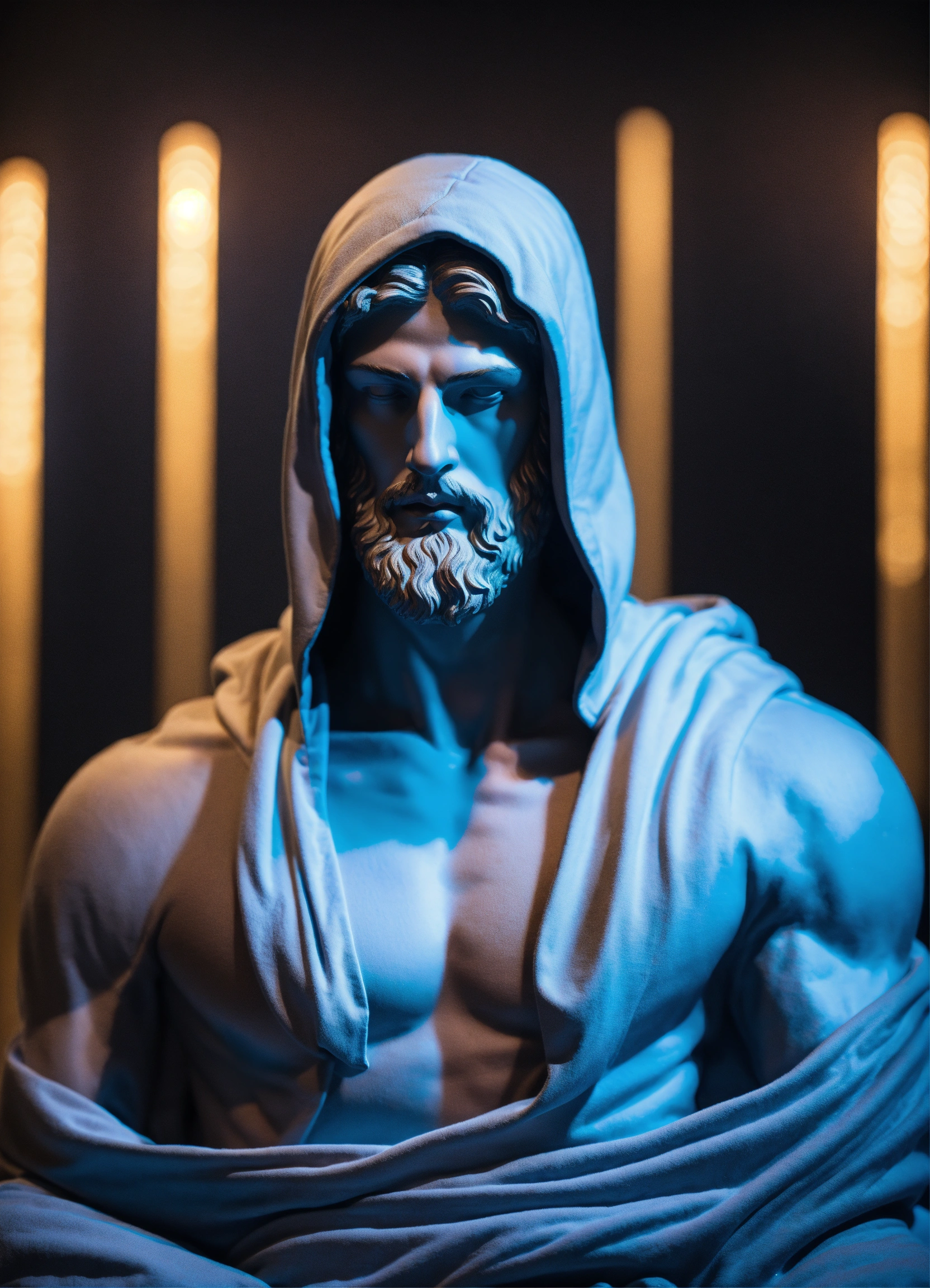 Lexica - Simple muscular greek god statue with middelparting hair with ...