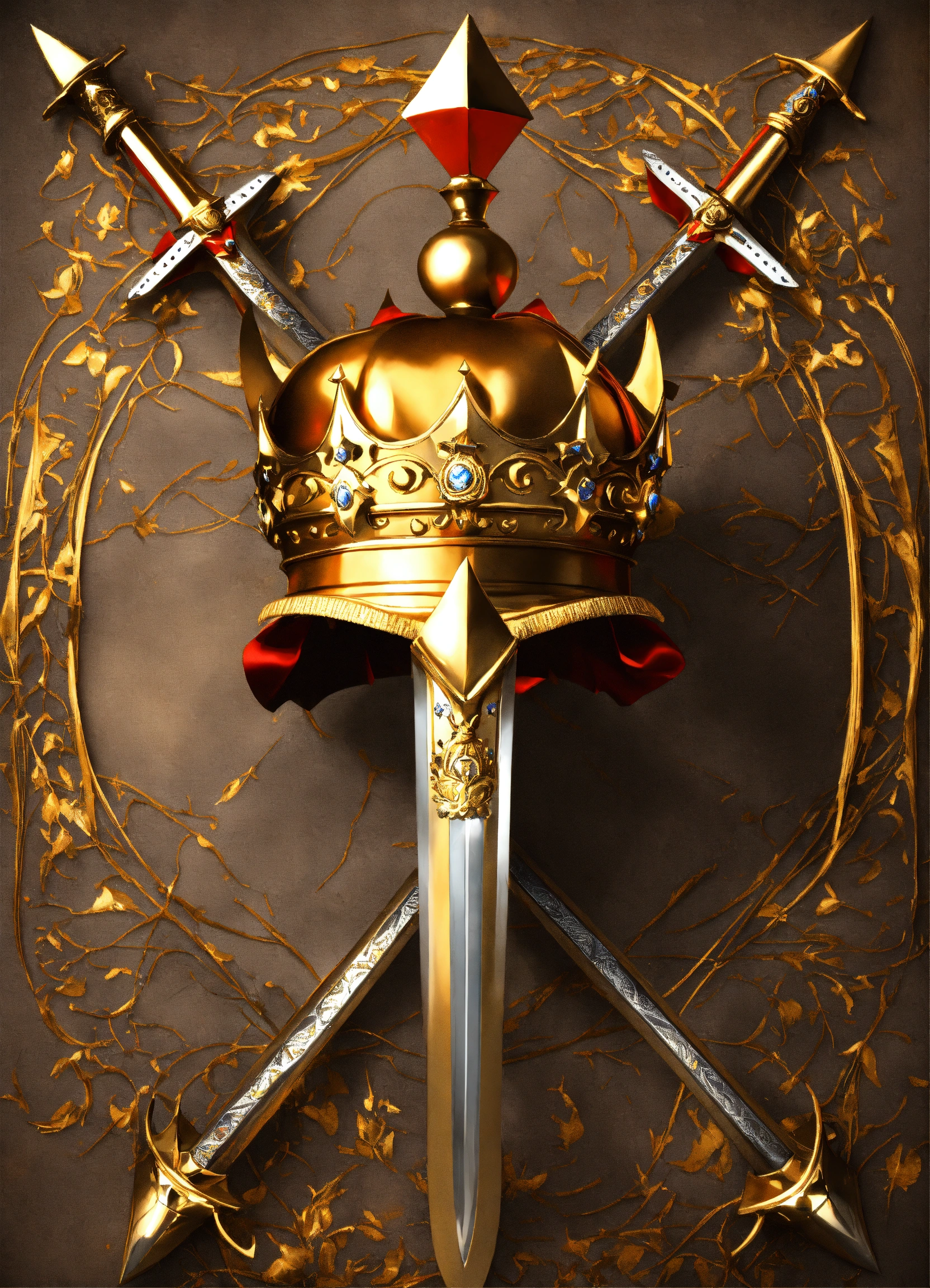 Lexica - Medieval king crown , top view, with five sword tips ...