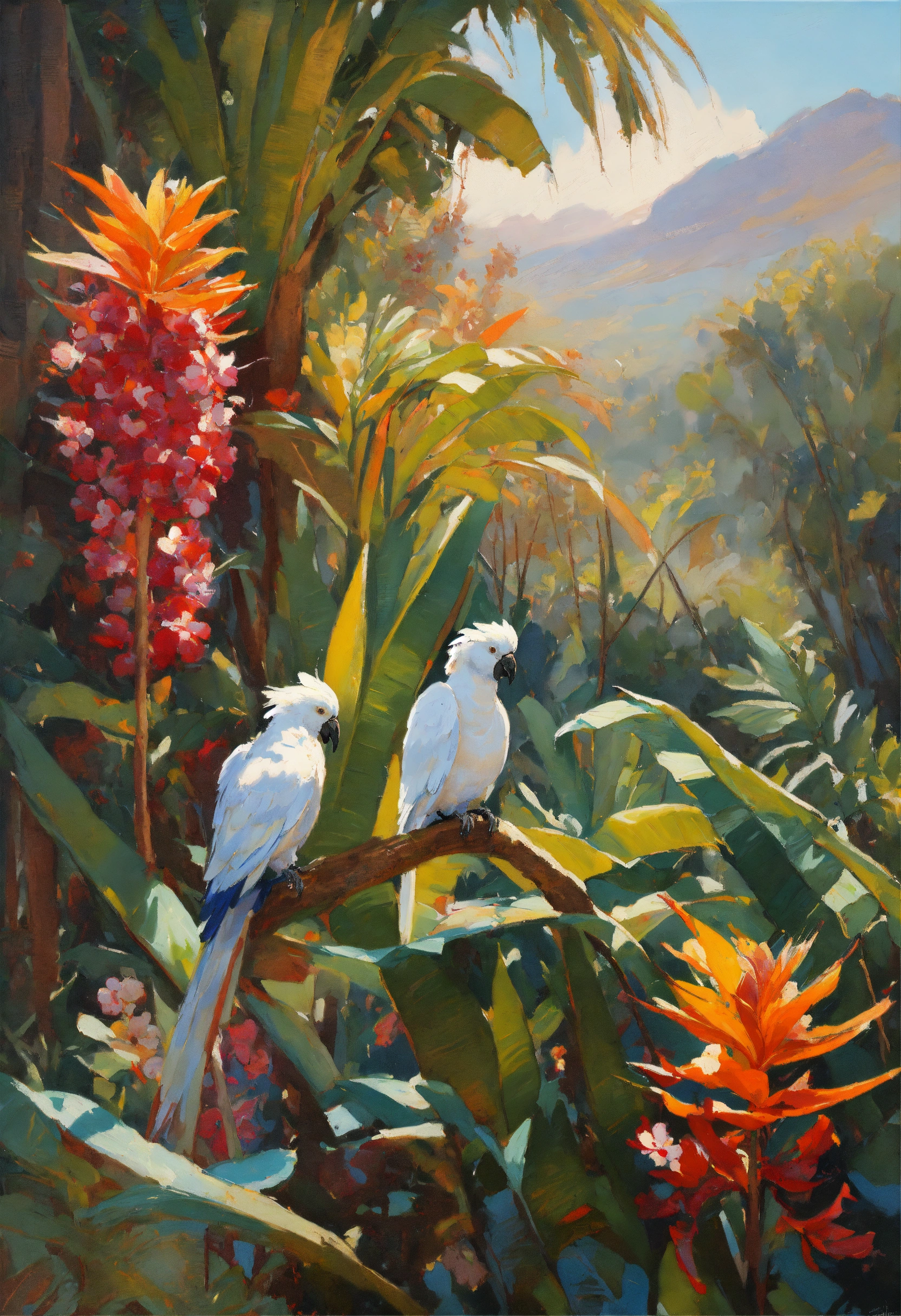 Lexica - Tropical plants blossom, white flowers, bird of paradise ...