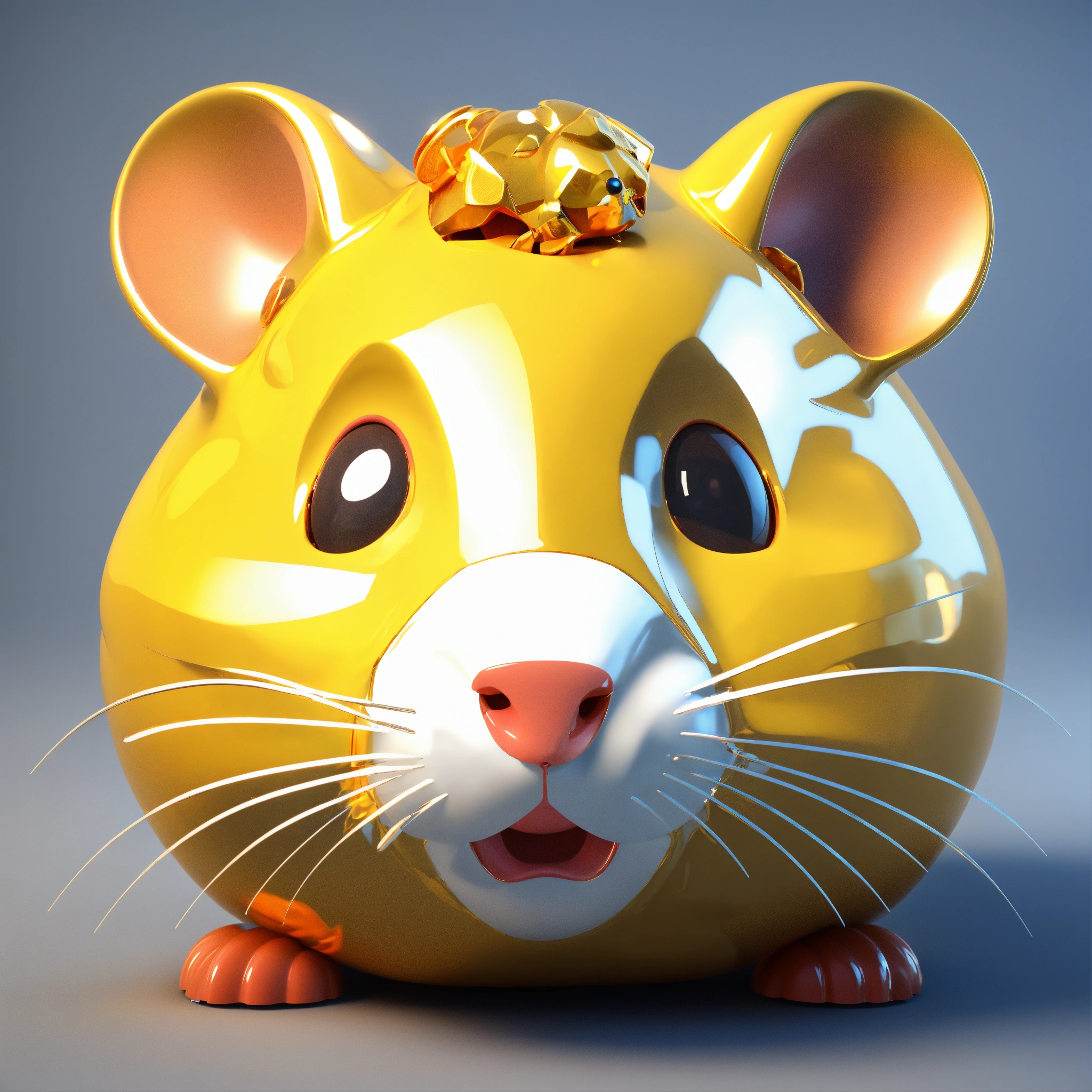 Lexica - Golden hamster head icon, unreal, 3d engine, 32k