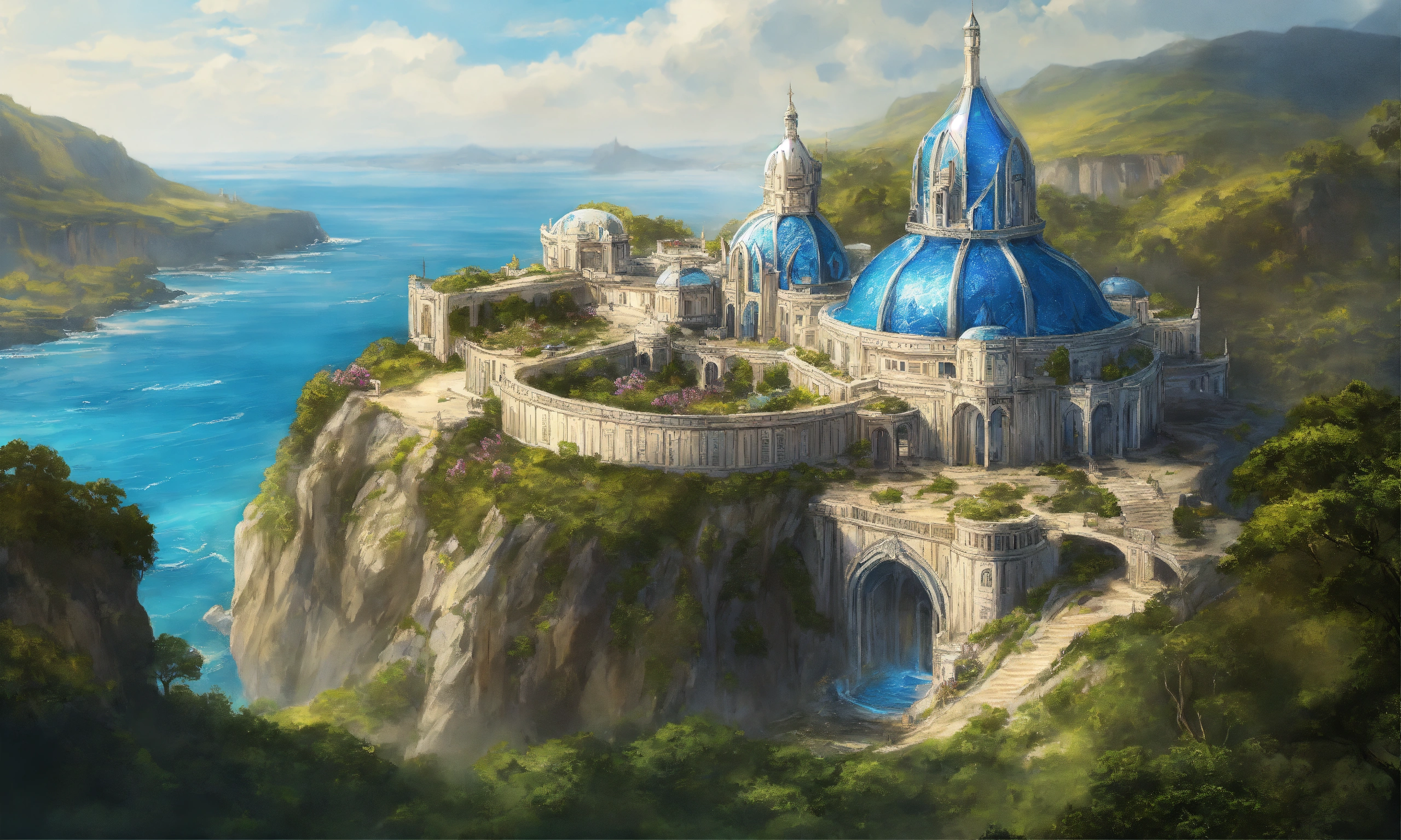 Lexica - Drawing of the full image of an elegant white high elf sci fi ...