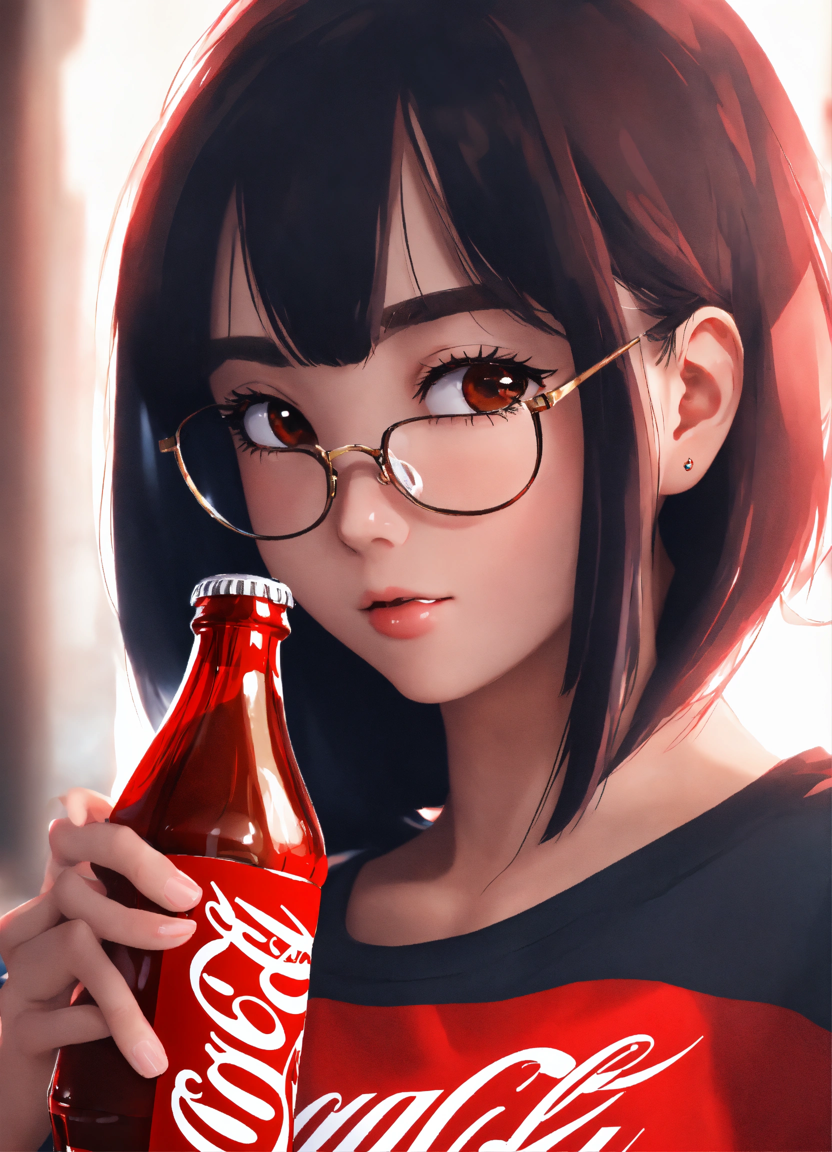 Lexica - Girl drinking coca cola zero cartoon 3d anime style blurry ...