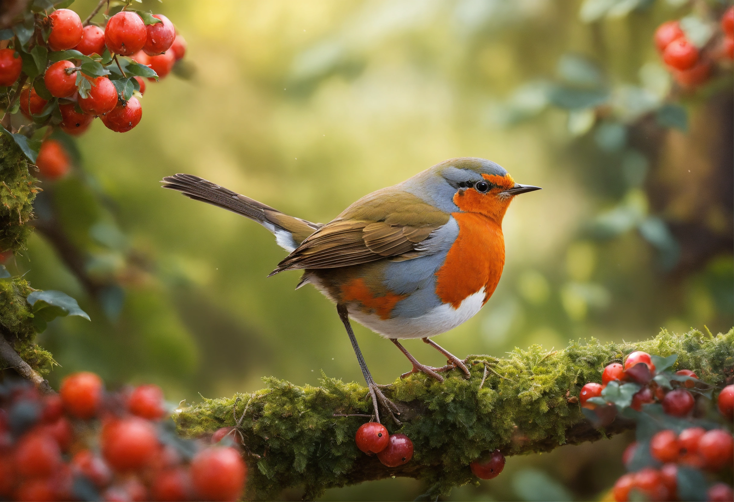 Lexica - Beautiful detailed robin bird with red belly with a detailed ...