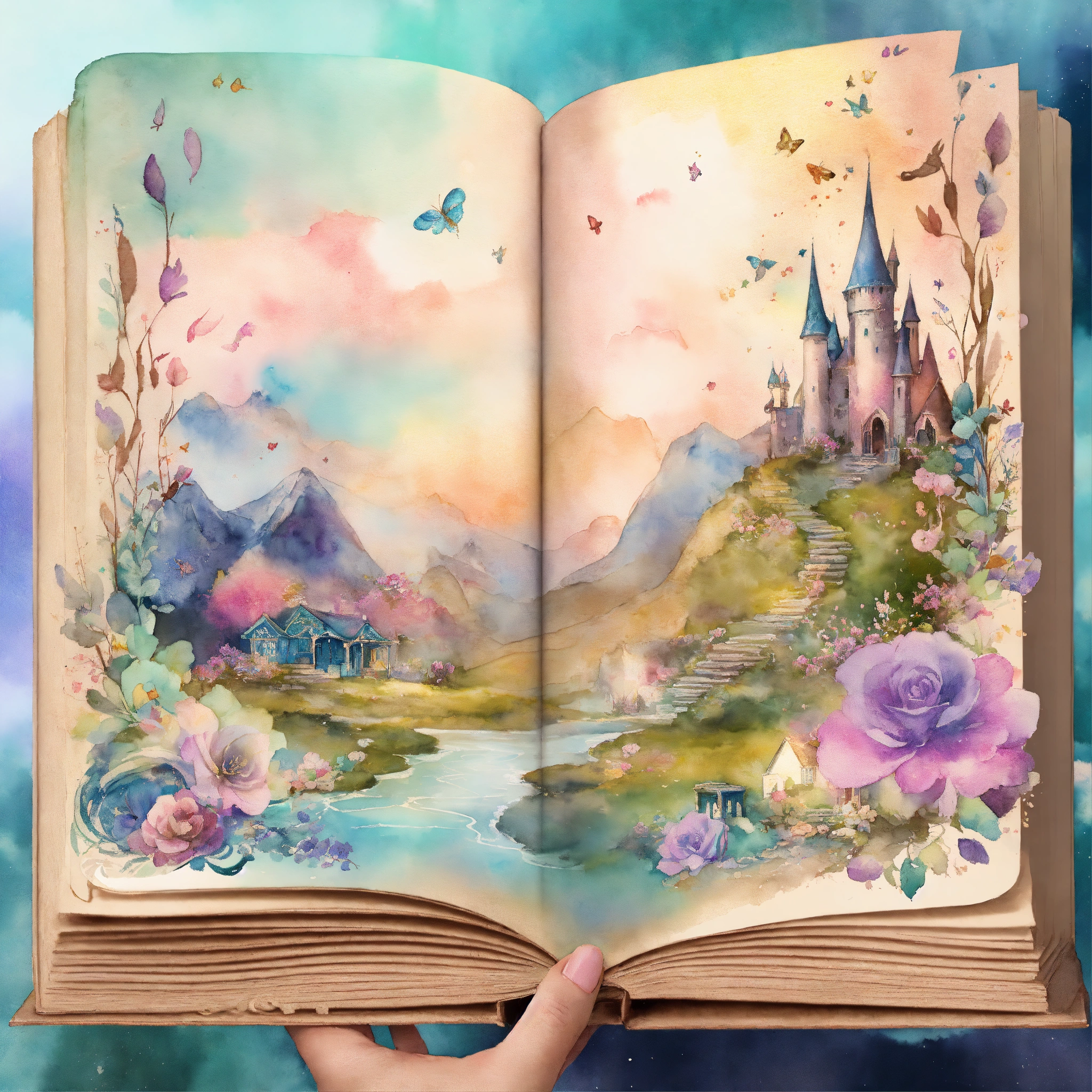 Lexica - Shabby chic dreamy mist pastel junk journals Fantasy Book ...