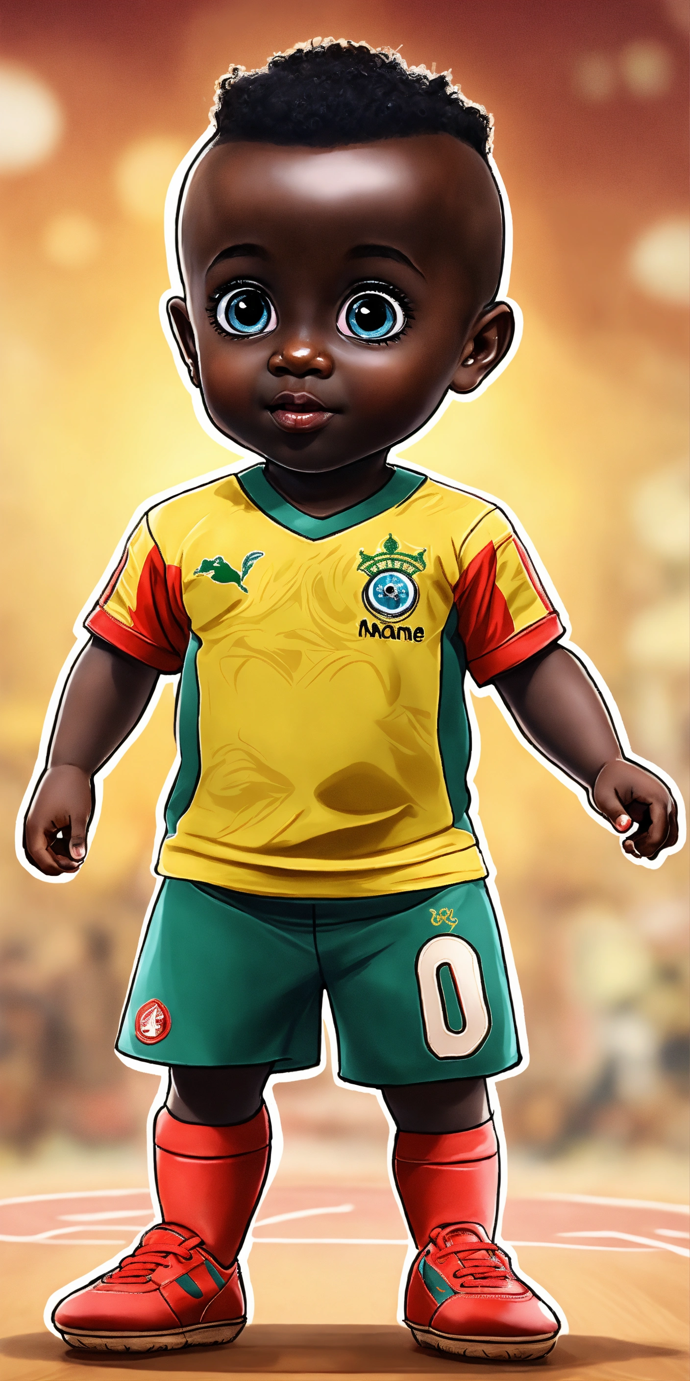 Lexica - Sadio Mane cute baby cartoon realist big eyes