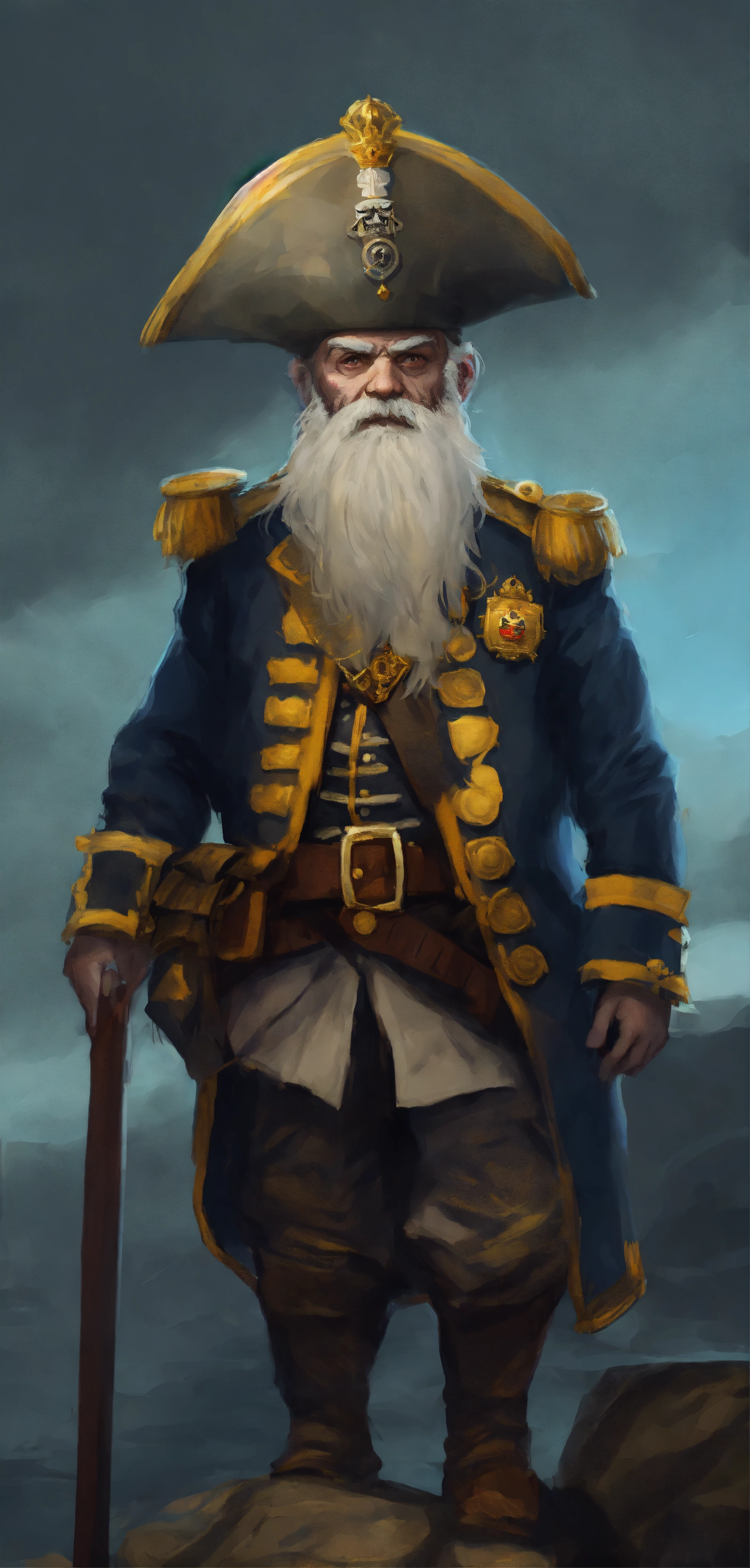 Lexica - Grey skinned dwarf zombie with white beard, wearing 17th ...