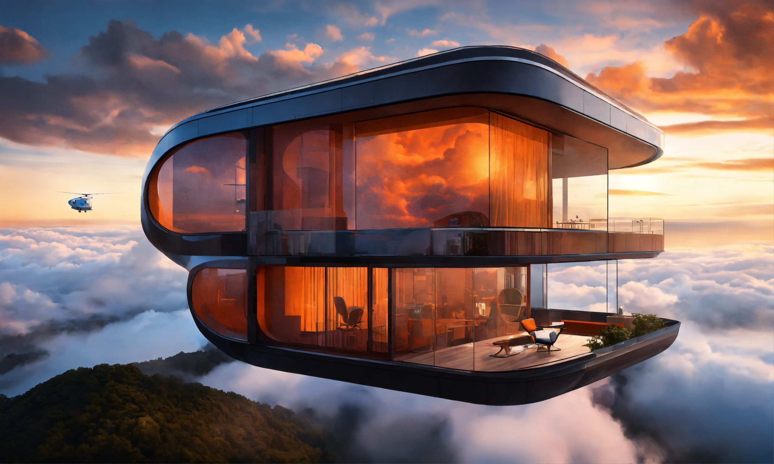 Lexica - Modern house big cinema screen, new tiny flying apartment ...