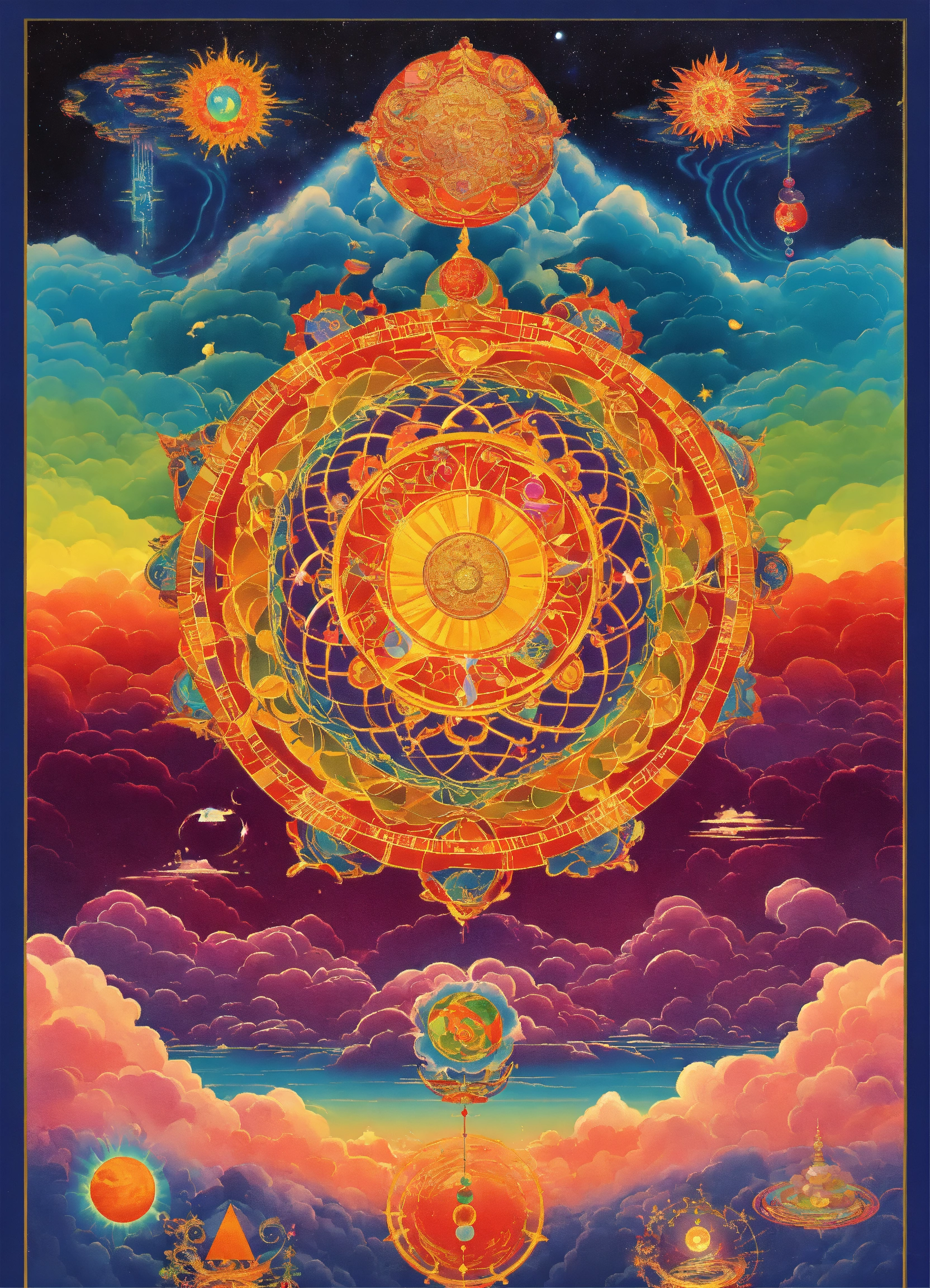 Lexica - 5 chakras, Japanese vintage poster ,oriental , psychedelic ...