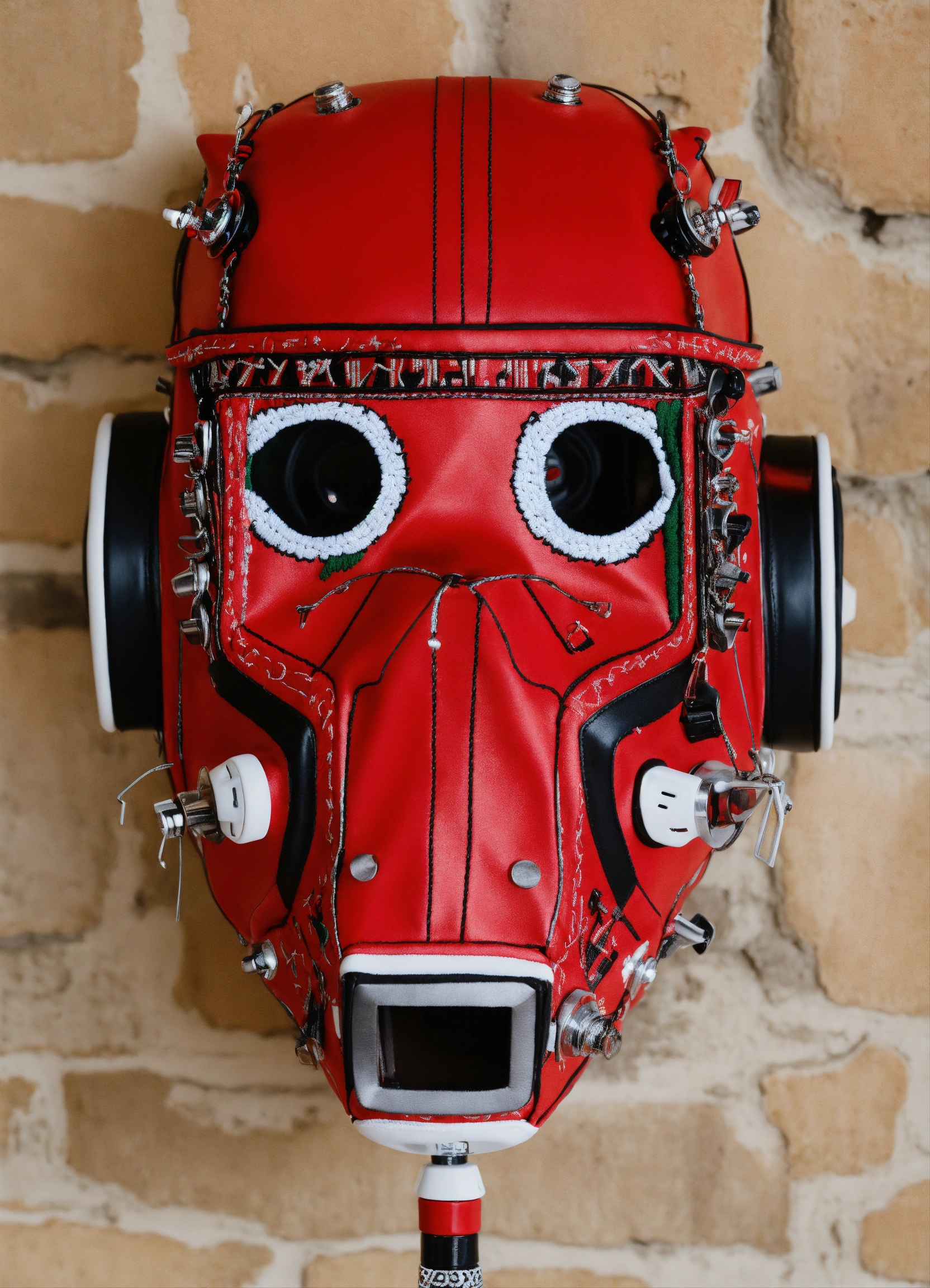 Lexica - Monkey punk robot Mask red and white by Blek le Rat as ...