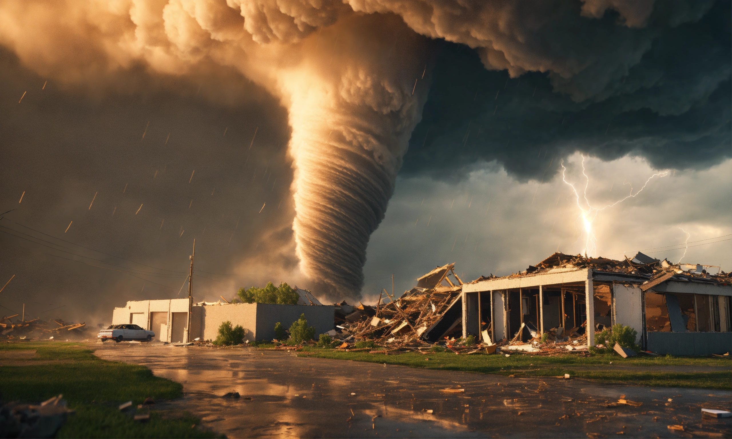 Lexica - Image of tornado that destroys building. Ensure high ...
