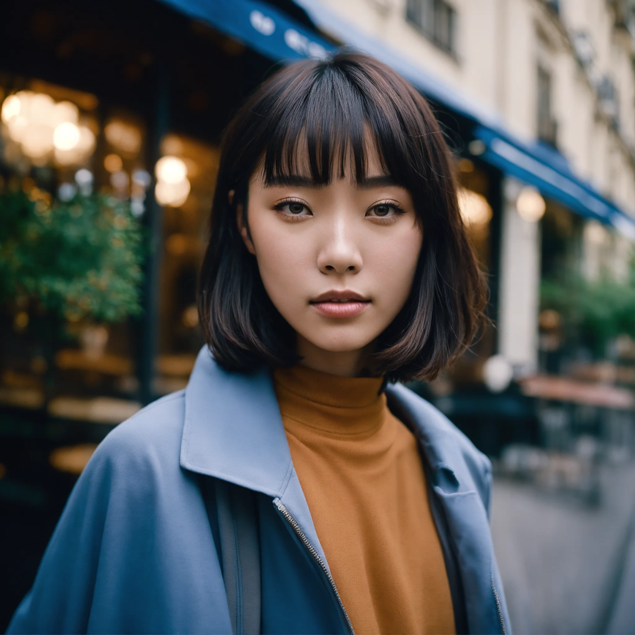 Lexica - Portrait of a beautiful Japanese fashion model with bob-cut ...